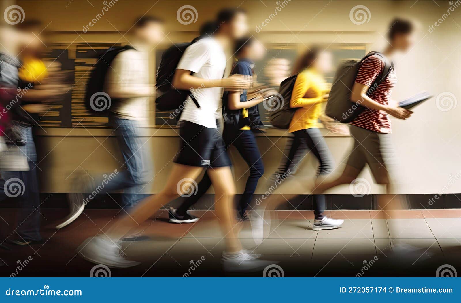 A Crowd of Students with Unrecognizable Blurry Faces. Generative Ai ...