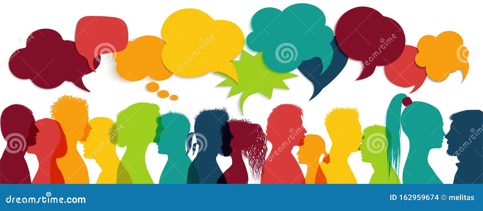 Crowd Talking. Group of Multi-ethnic and Multicultural People Who Speak ...