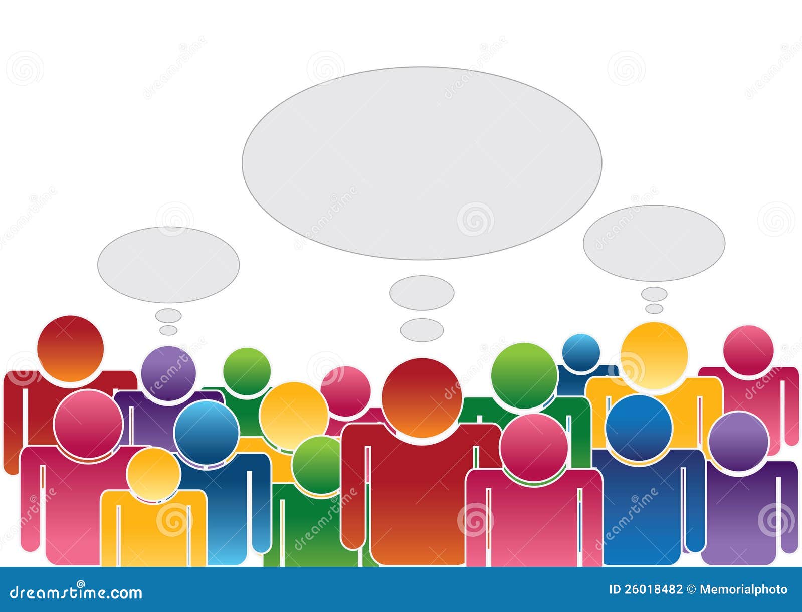 Crowd thinking stock vector. Illustration of colleague - 26018482