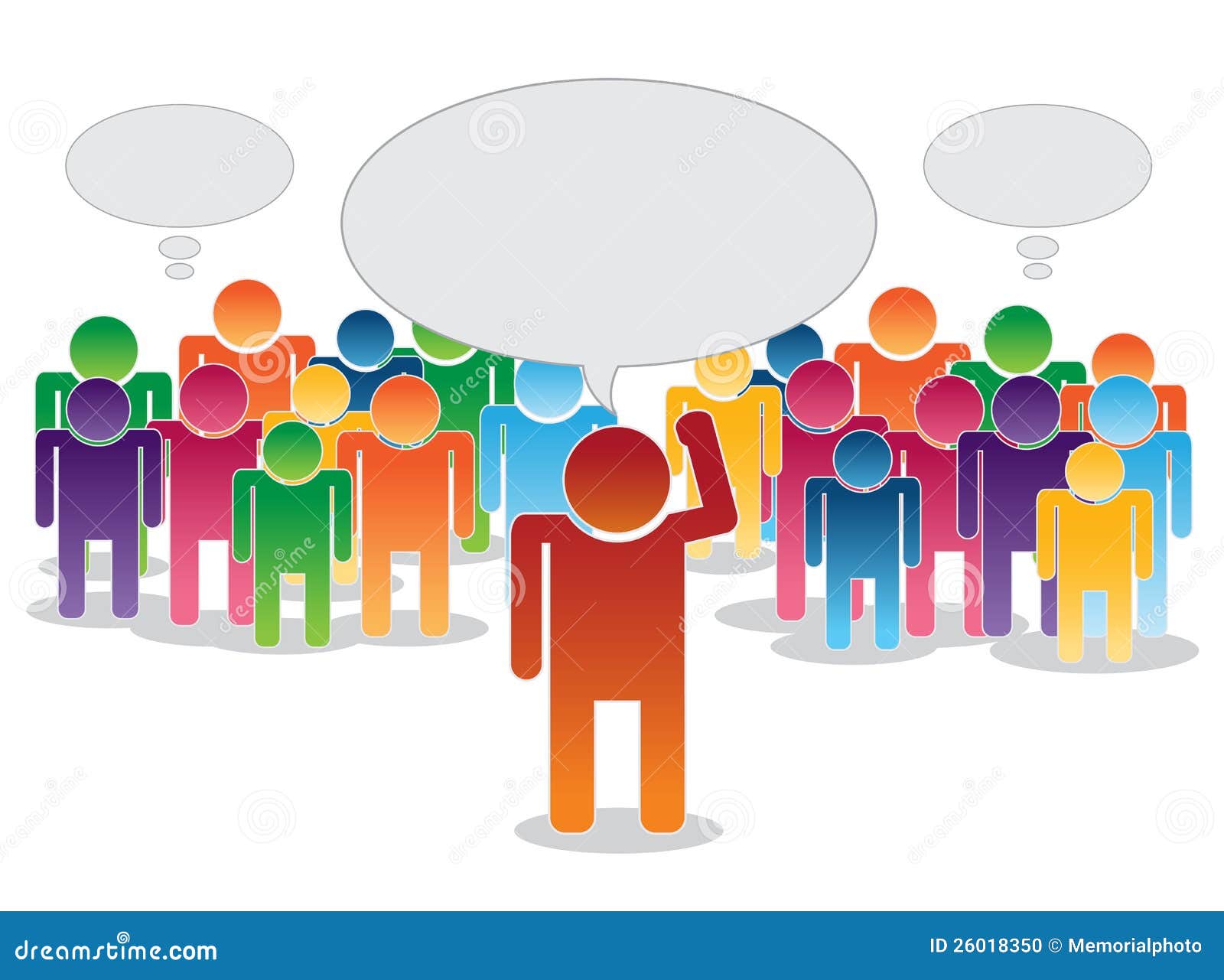 Crowd thinking and leader stock vector. Illustration of dialog - 26018350