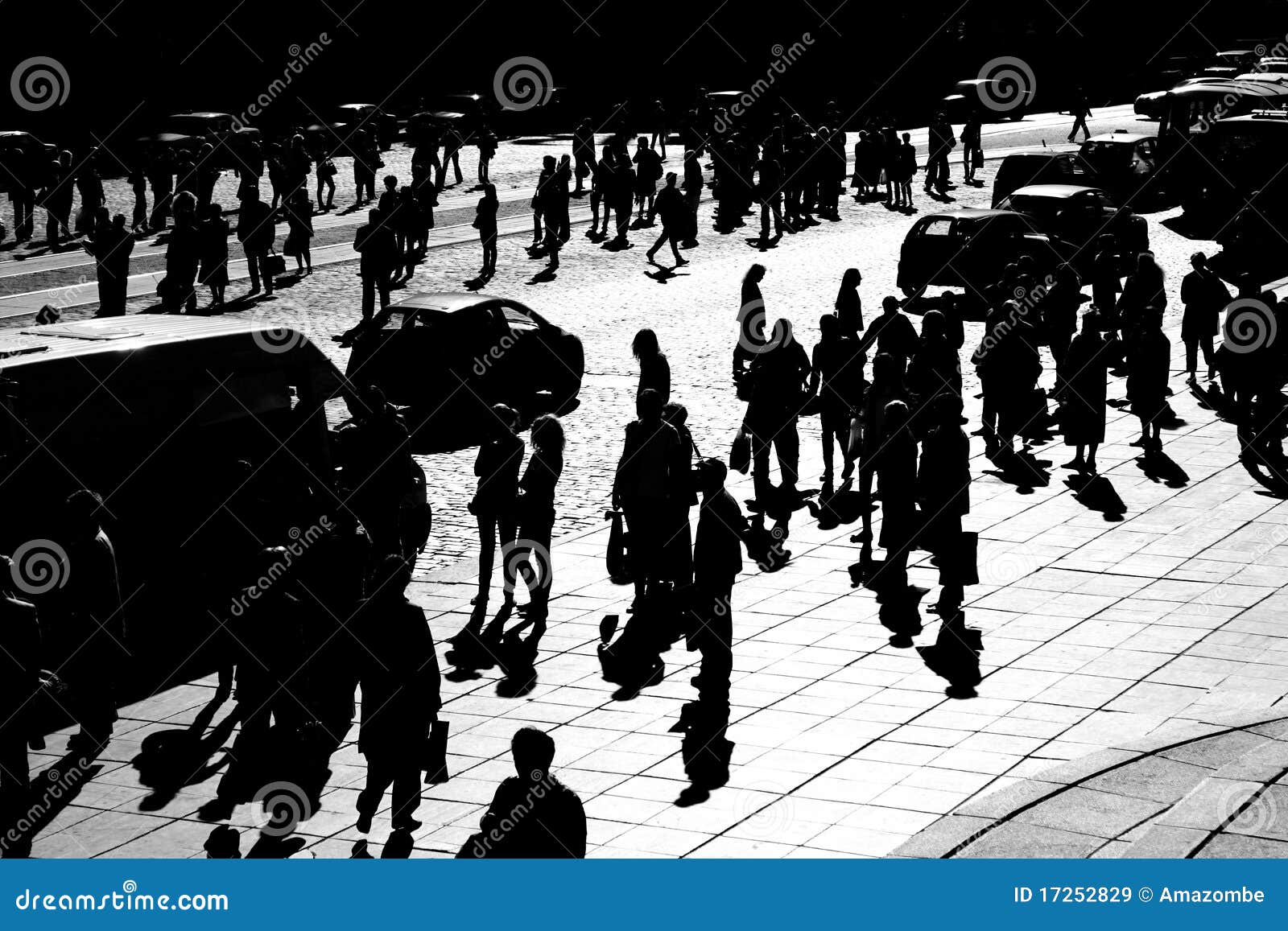Crowd in Town, City Shadows Stock Image - Image of group, contemplation ...