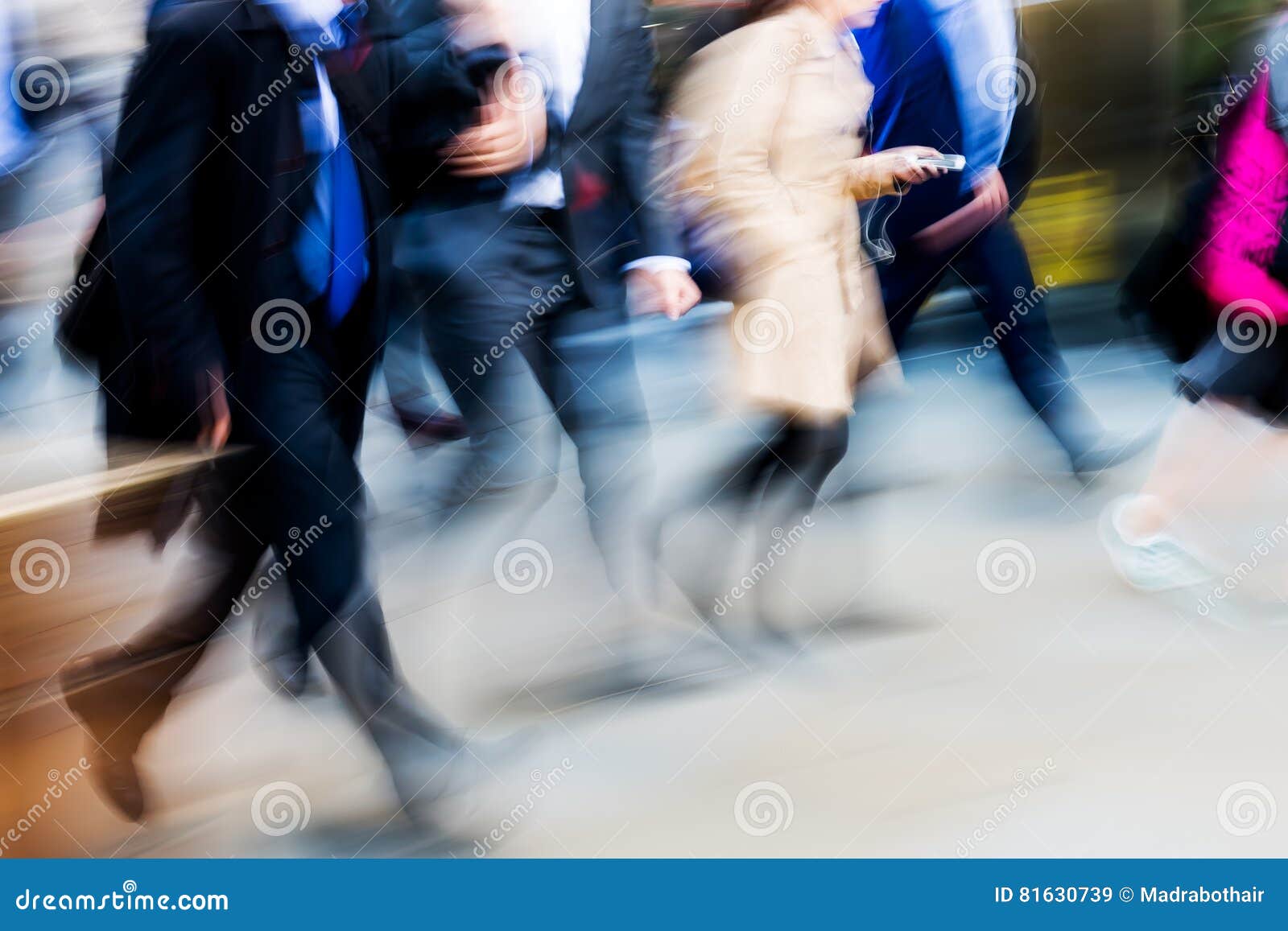 Crowd of Walking People in Motion Blur Stock Image - Image of ...