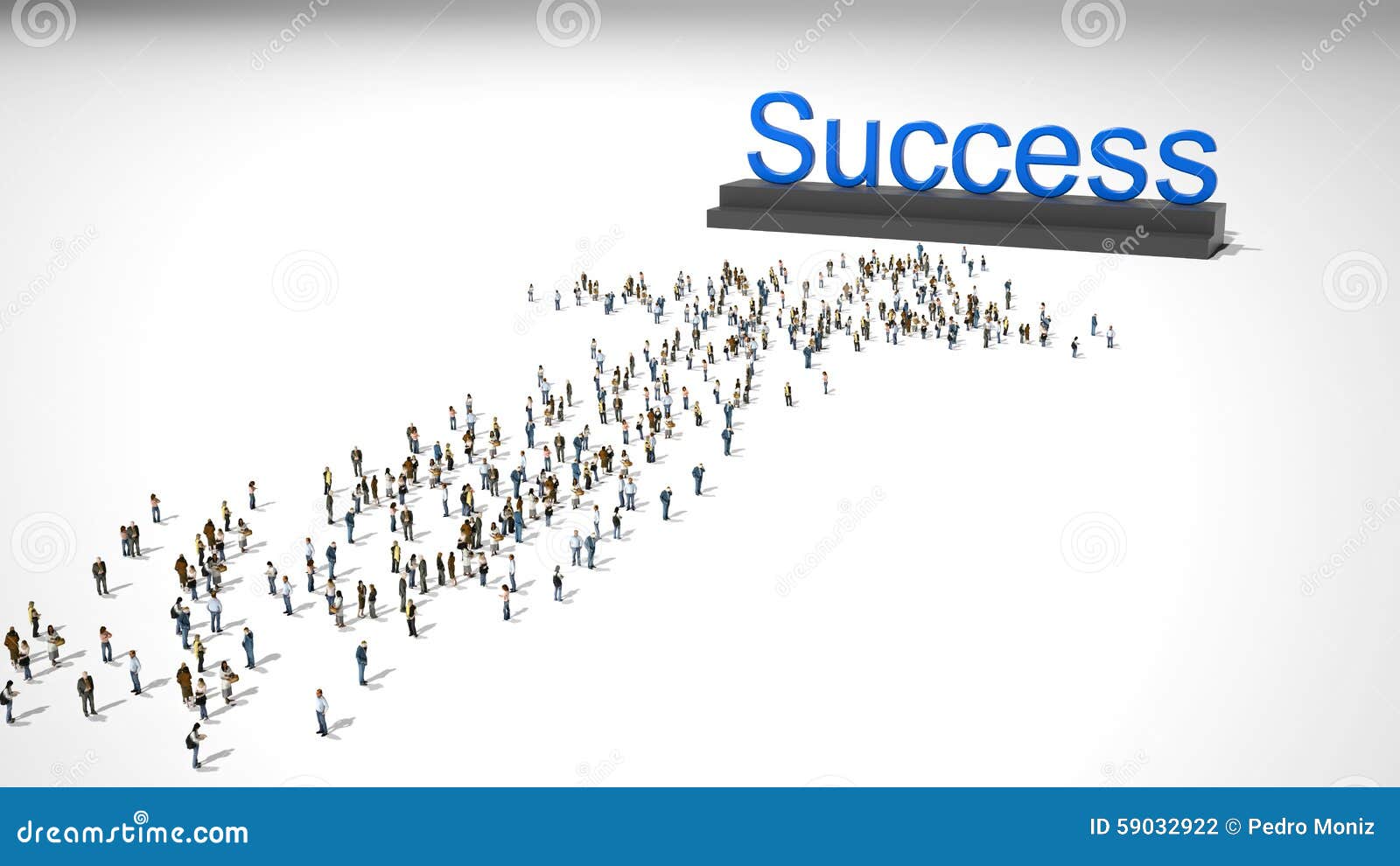 Crowd walking to success stock illustration. Illustration of target ...