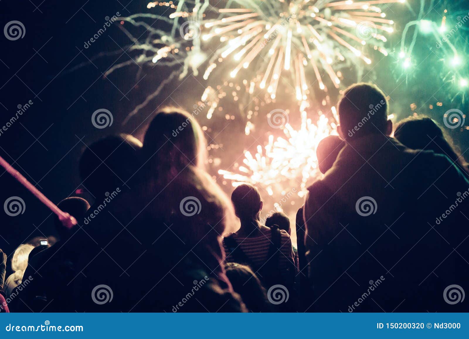 Crowd Watching Fireworks and Celebrating New Year Eve Editorial Image ...