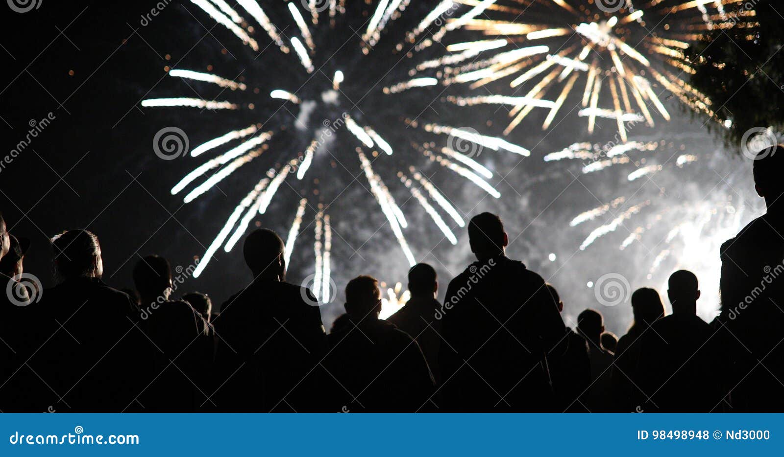 Crowd watching fireworks editorial stock photo. Image of celebrate ...