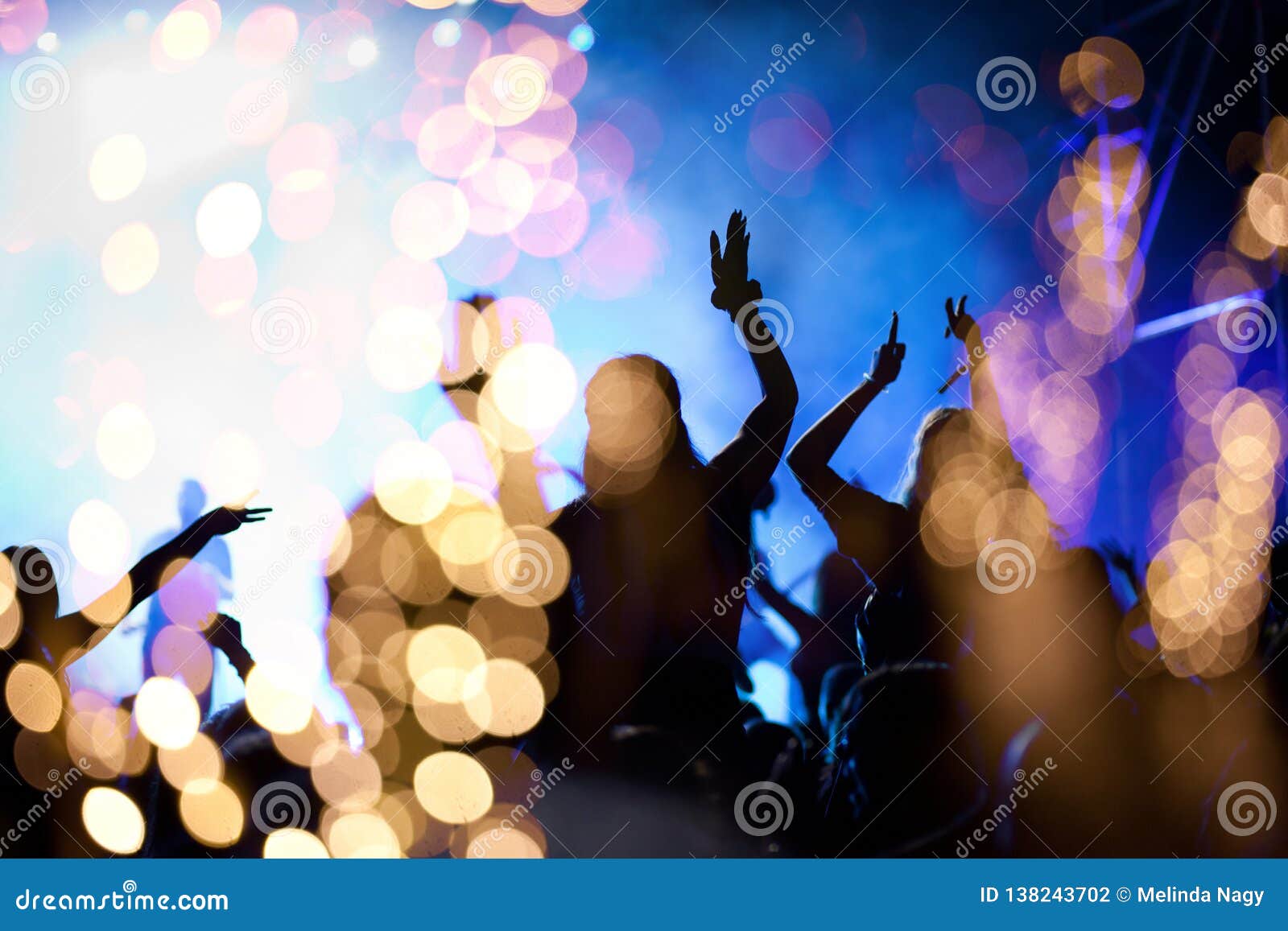 Crowd Watching Fireworks - New Year Celebrations- Abstract Holiday ...