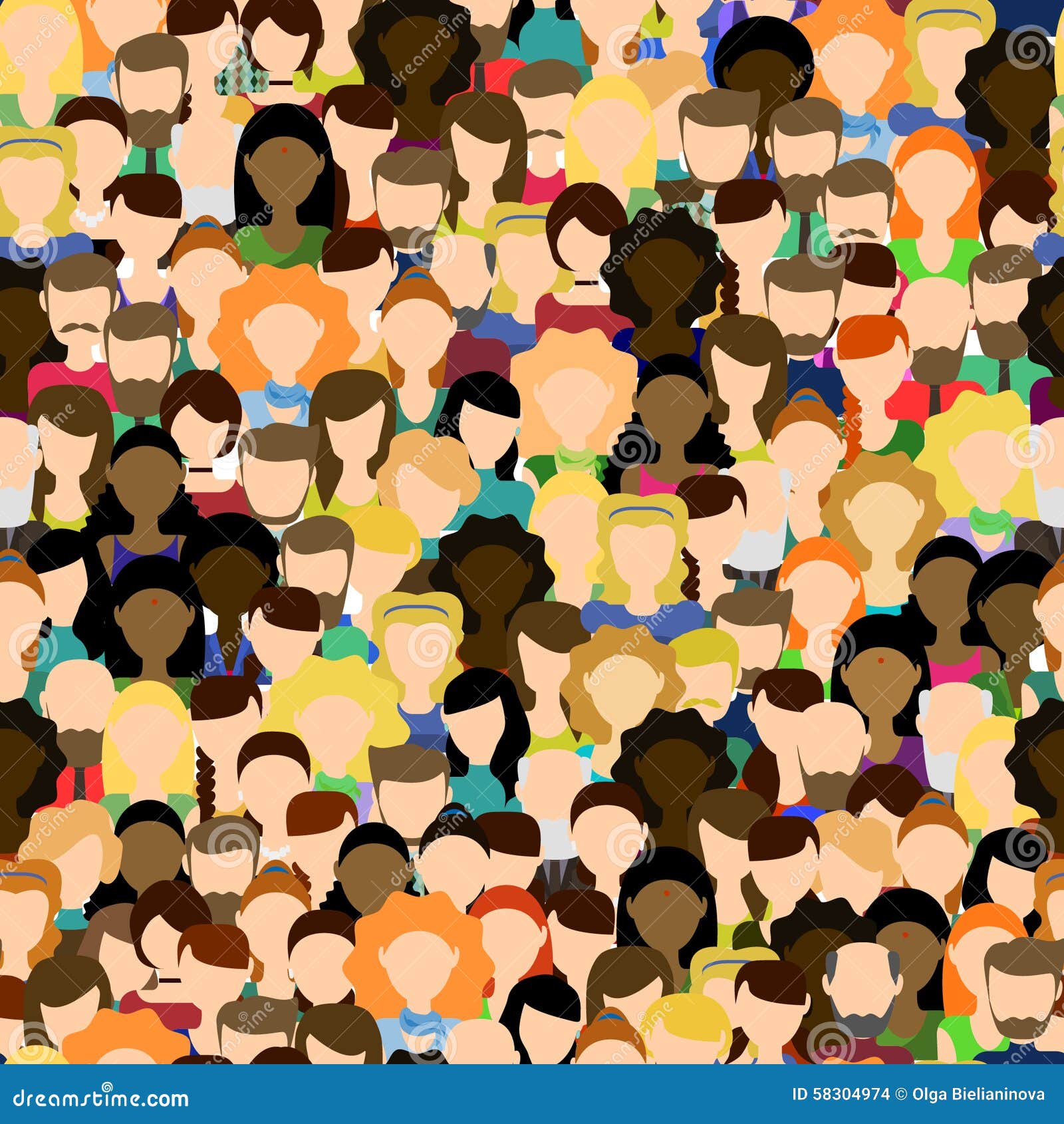 Crowd. Workers Group, People In Parade Or In Protest. Flat Style ...