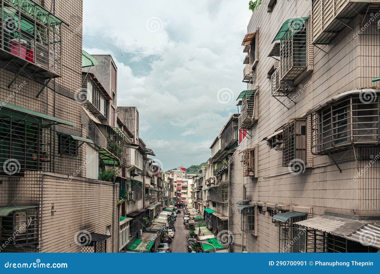 Crowded Apartment Buildings Stock Image - Image of pattern, street ...