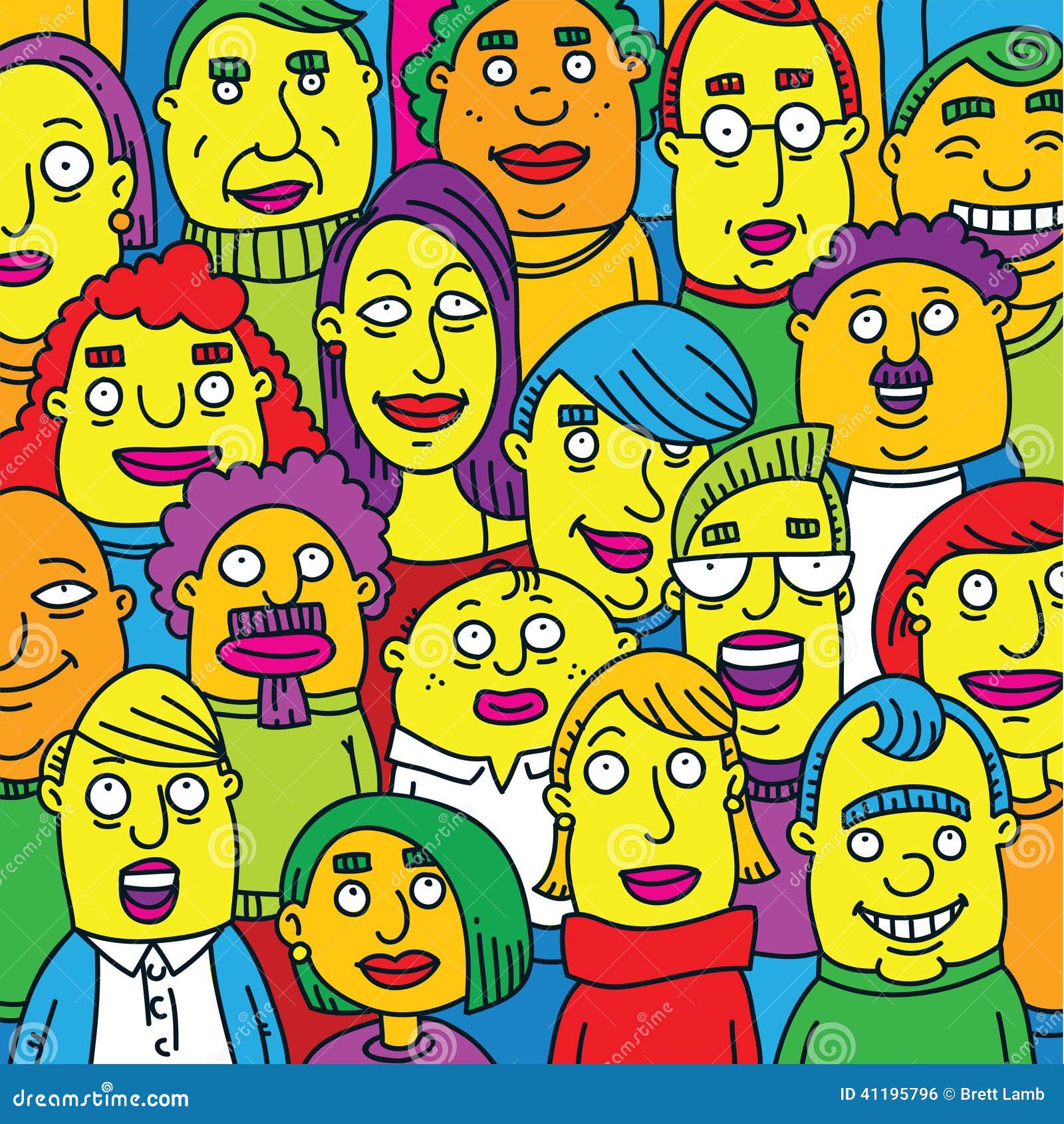 Crowded Audience stock illustration. Illustration of colorful - 41195796
