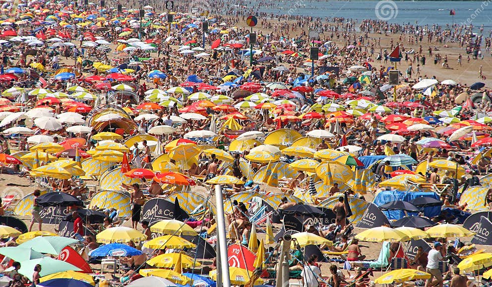Crowded Beach editorial stock photo. Image of busy, tourism - 14058678