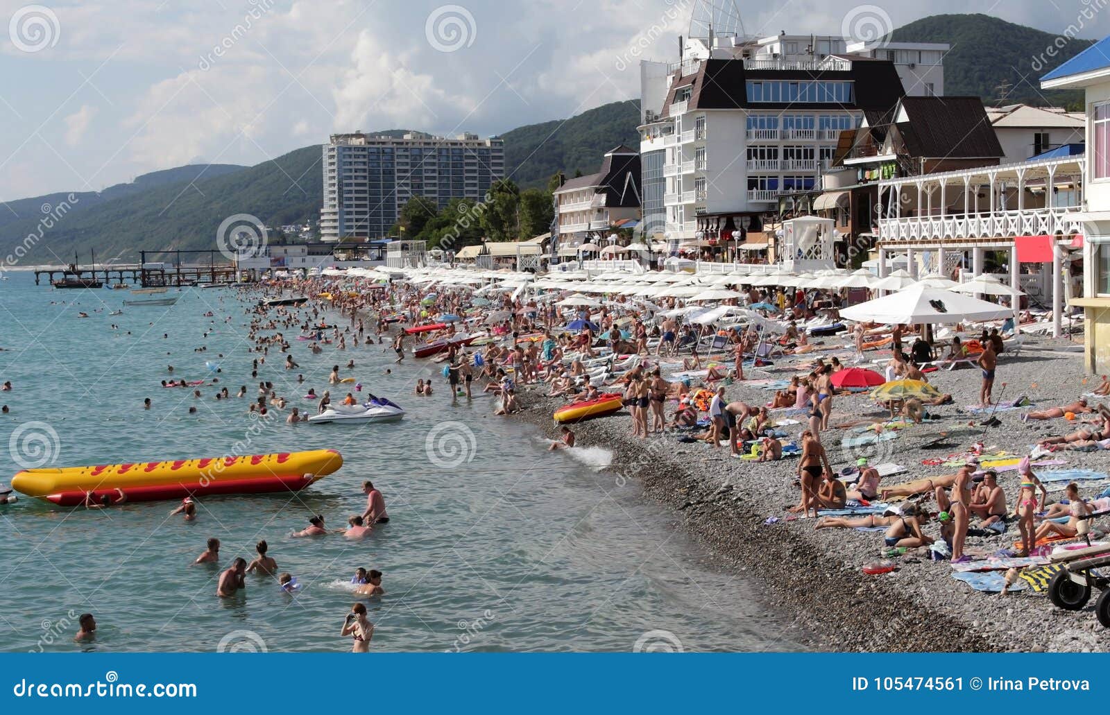 Crowded Beach on the Black Sea Editorial Photo - Image of islands, full ...