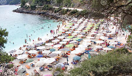 Crowded beach editorial photography. Image of vacations - 98237222