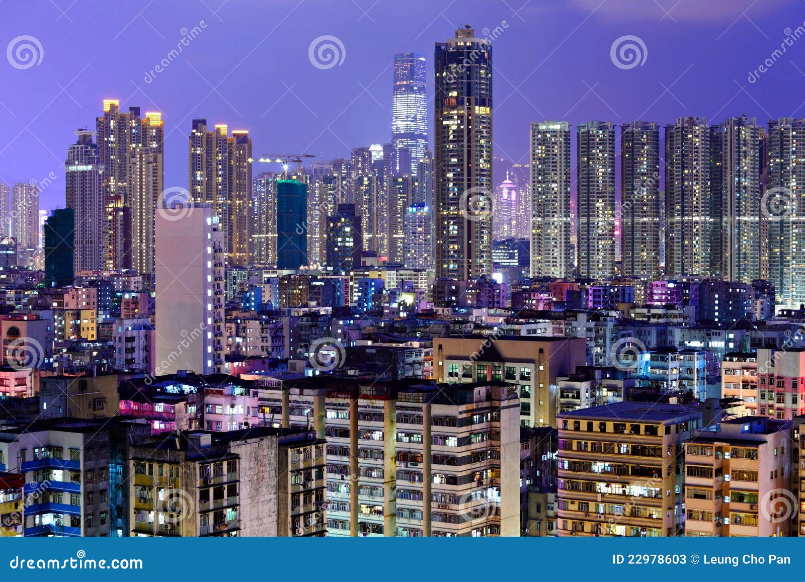 Crowded building at night stock image. Image of architecture - 22978603