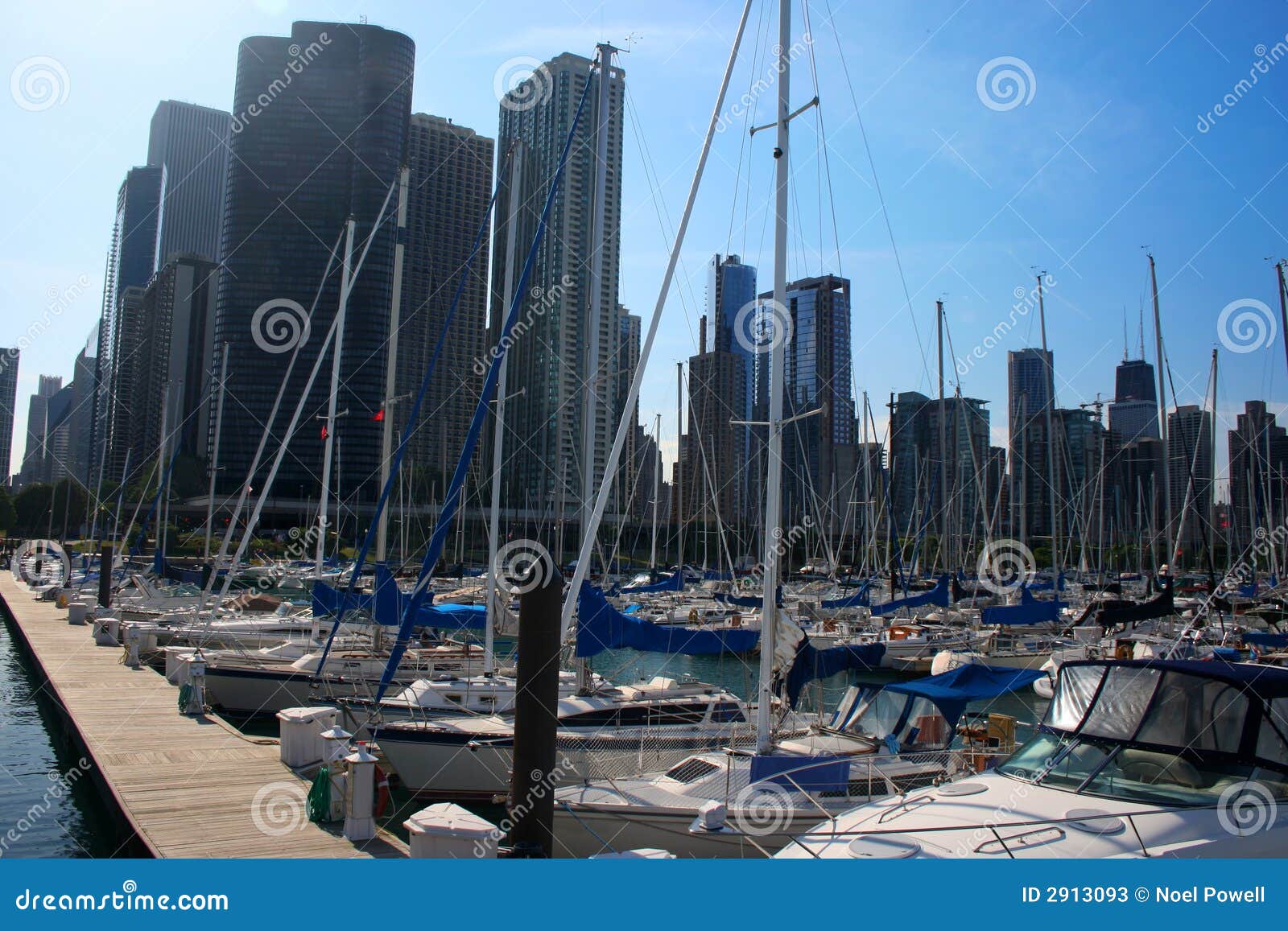 Crowded Chicago Harbor stock image. Image of sailboats - 2913093