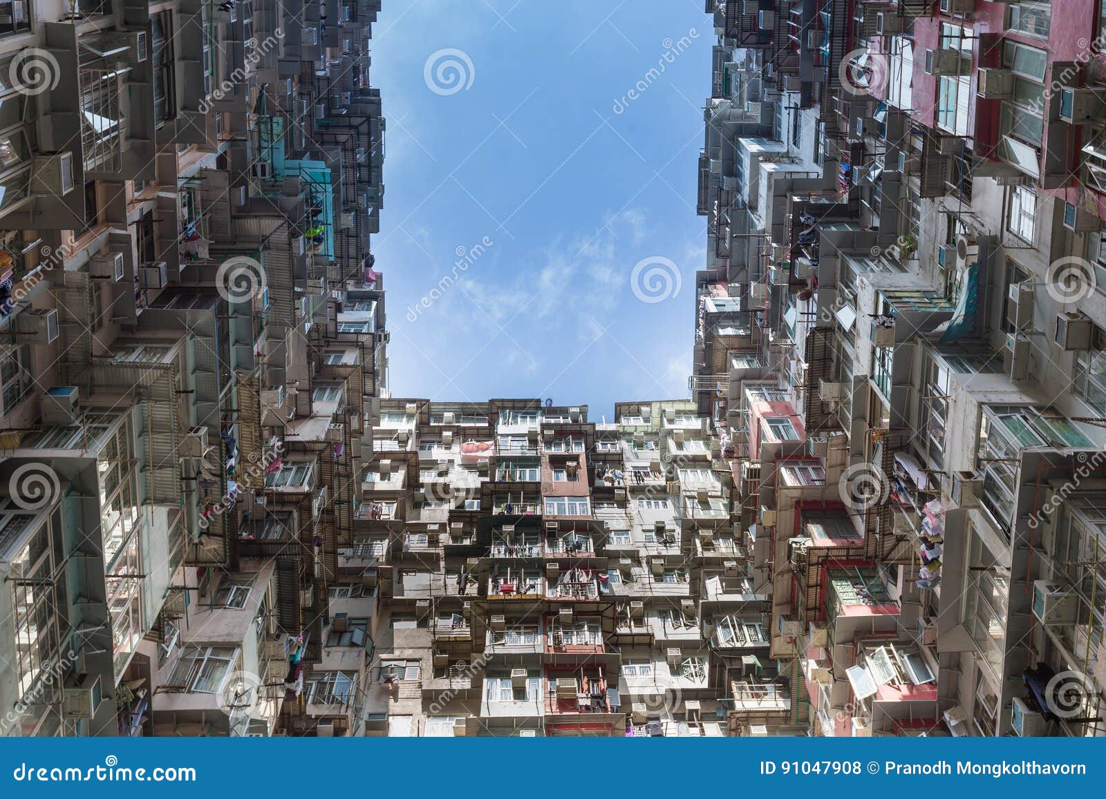 Crowded City Apartment from Bottom View Stock Photo - Image of crowded ...