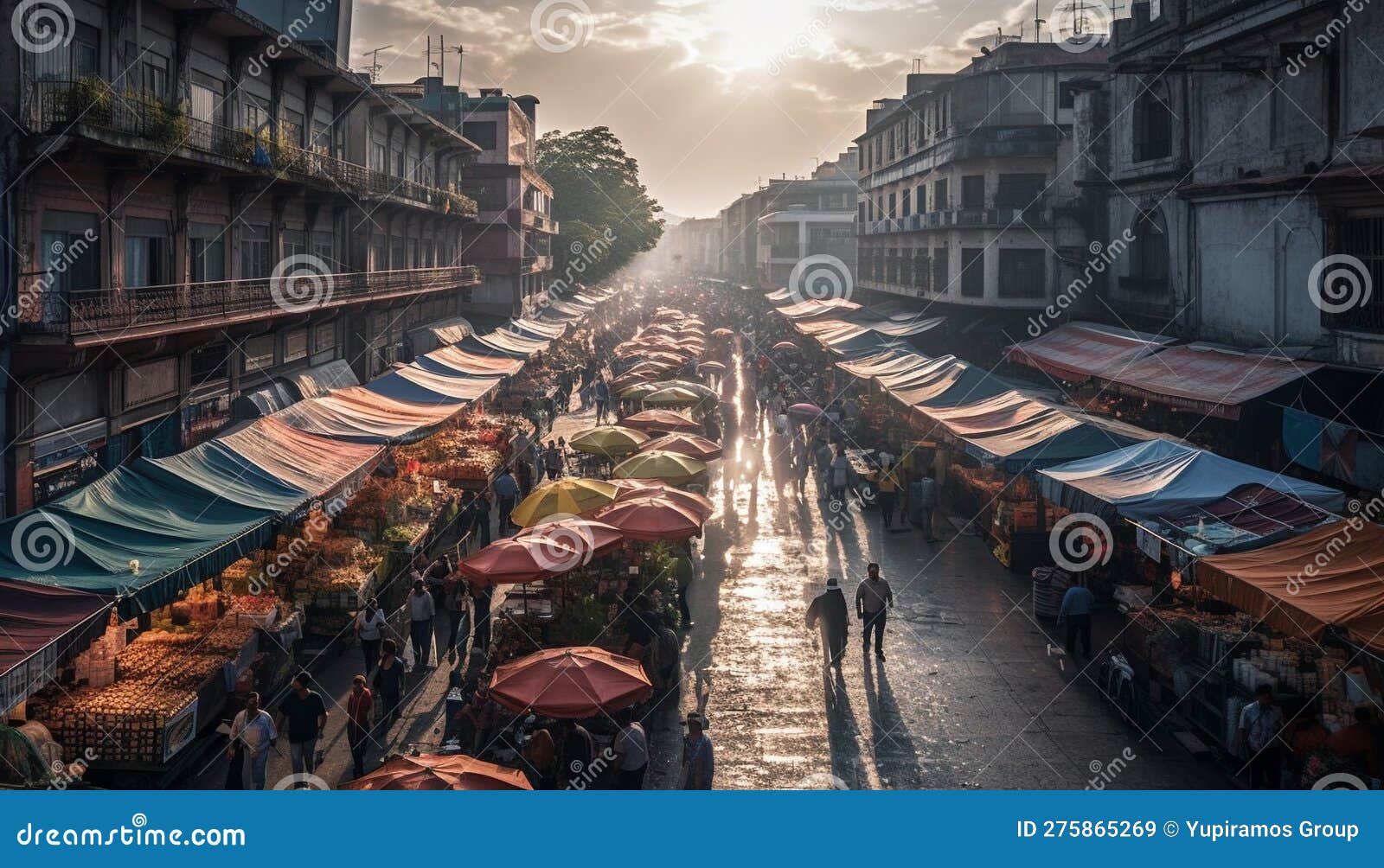 Crowded City Street, Bustling with Diverse Cultures Generated by AI ...