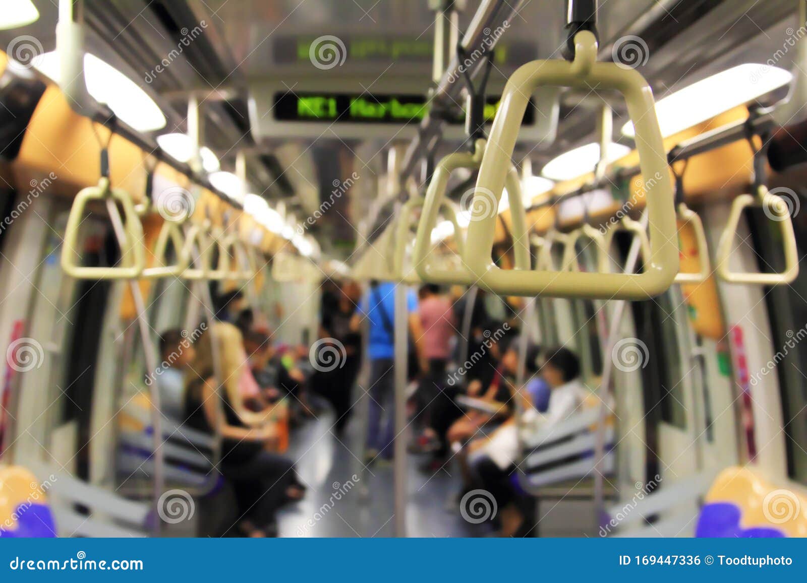 Crowded Commuter Train in Subway at Rush Hour in the Morning Stock ...