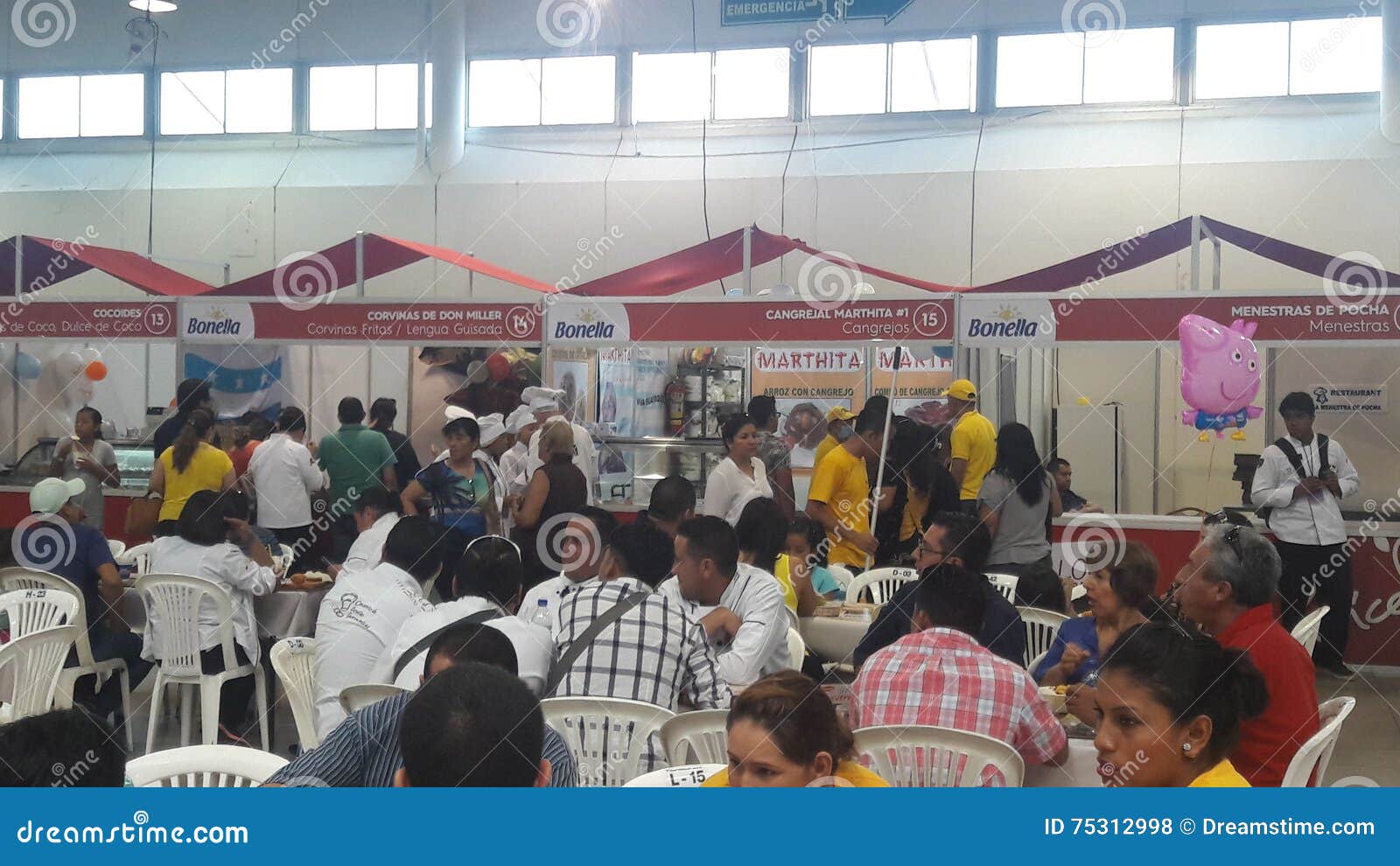 A Crowded Food Festival with Three Stands Editorial Stock Photo - Image ...