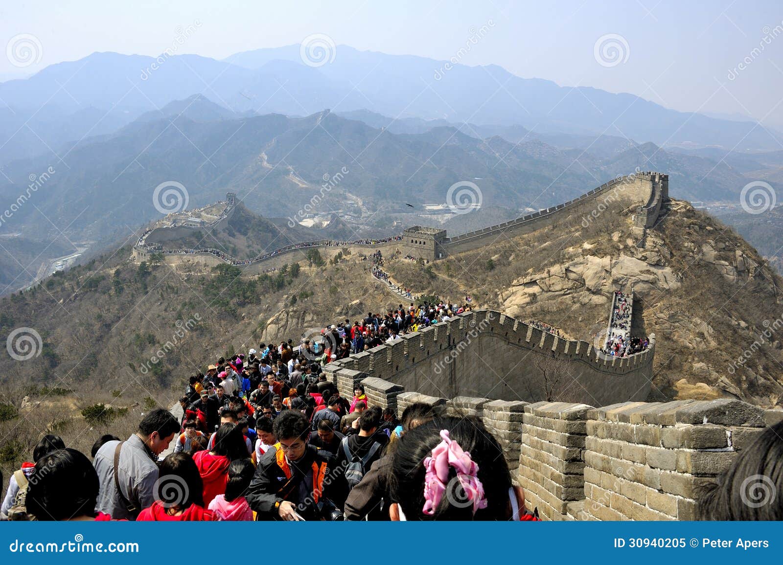 Crowded Great Wall, Beijing Editorial Image - Image of great, people ...