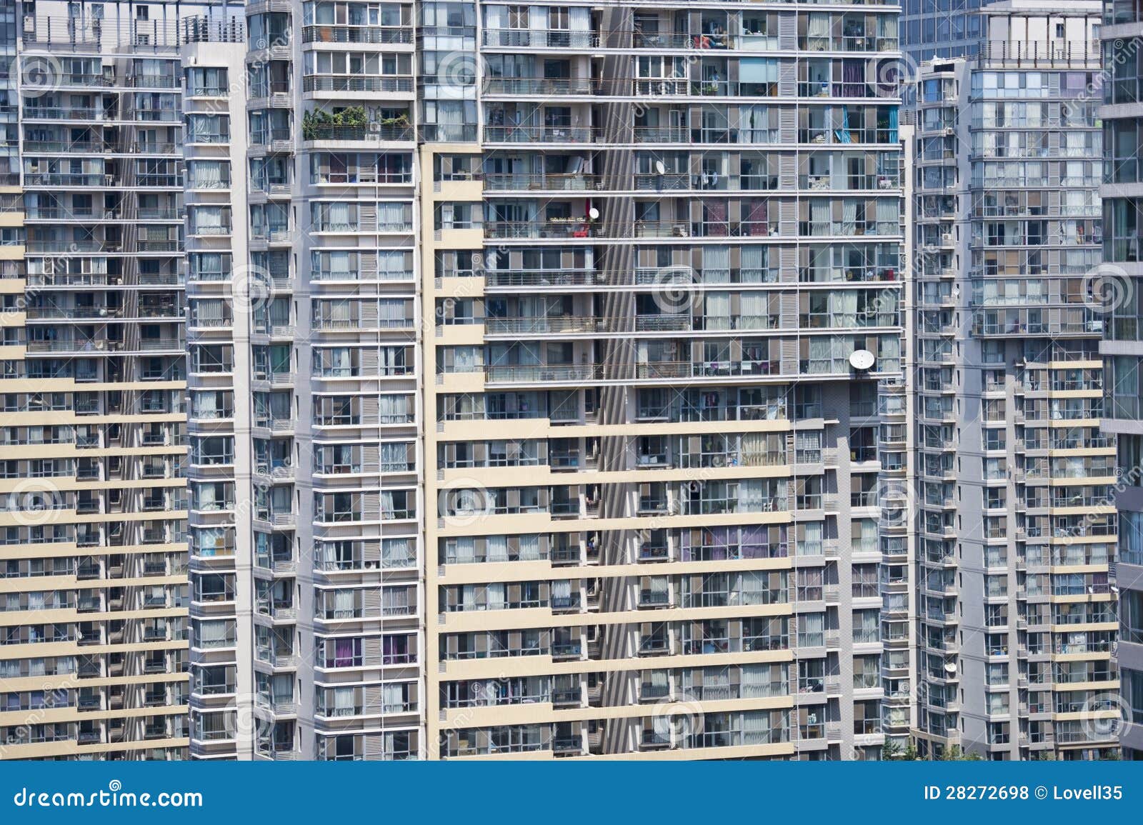 Crowded High Rise Apartments Stock Photo - Image of house, living: 28272698