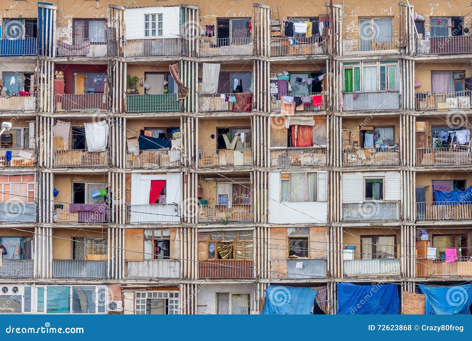 Crowded House, Window Facade, Georgia, Tbilisi Editorial Stock Photo ...