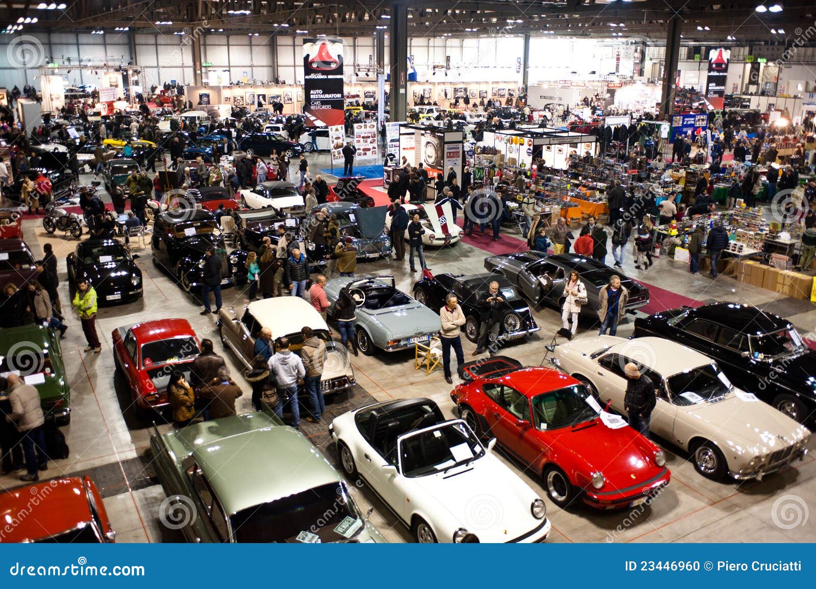 Crowded Panoramic View of Classic Car Show Editorial Image - Image of ...