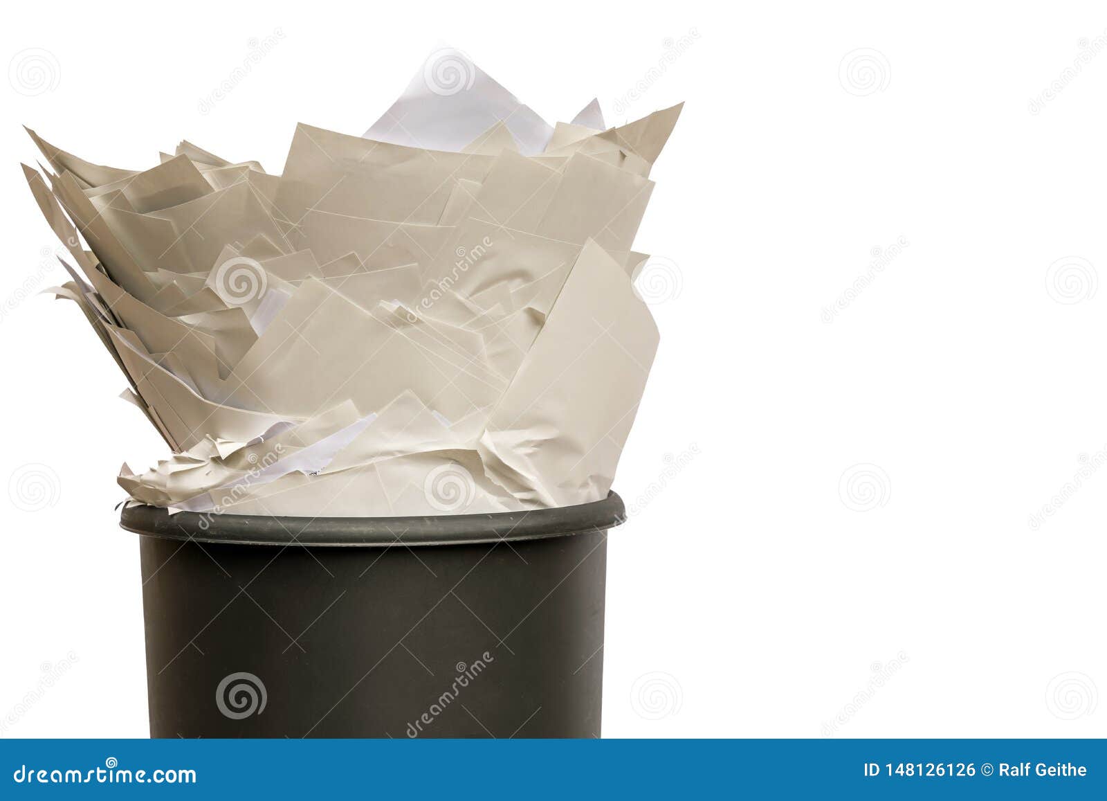 Full Trash Against White Background with Copy Space Stock Photo - Image ...