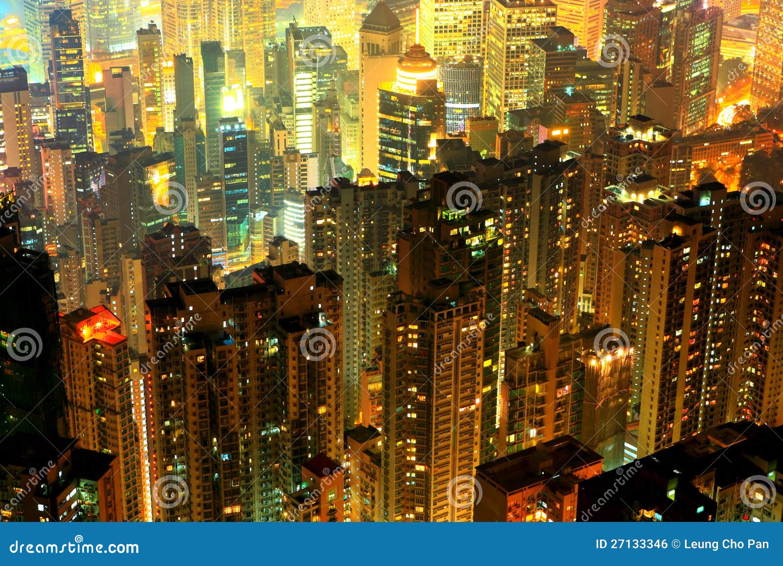 Crowded Residential Building in Night Stock Photo - Image of ...