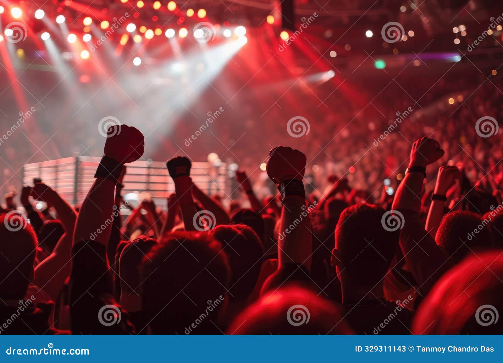 Crowded Stadium Cheering at a Boxing Match, AI Generated Stock ...