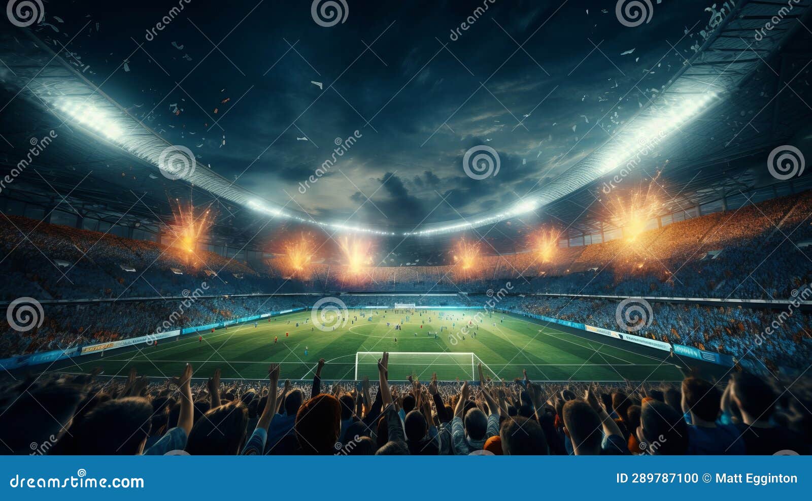 A Crowded Stadium during a Sporting Event Stock Illustration ...