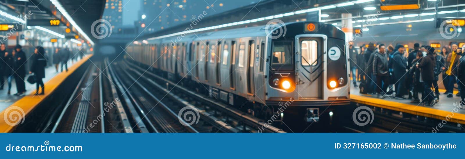 Crowded Subway Platform At Night Stock Photography | CartoonDealer.com ...