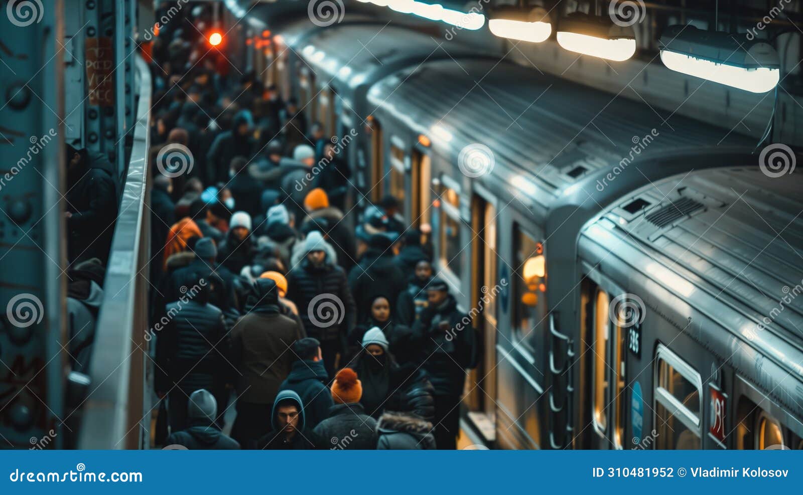 Crowded Subway Station during Peak Hours Stock Illustration ...