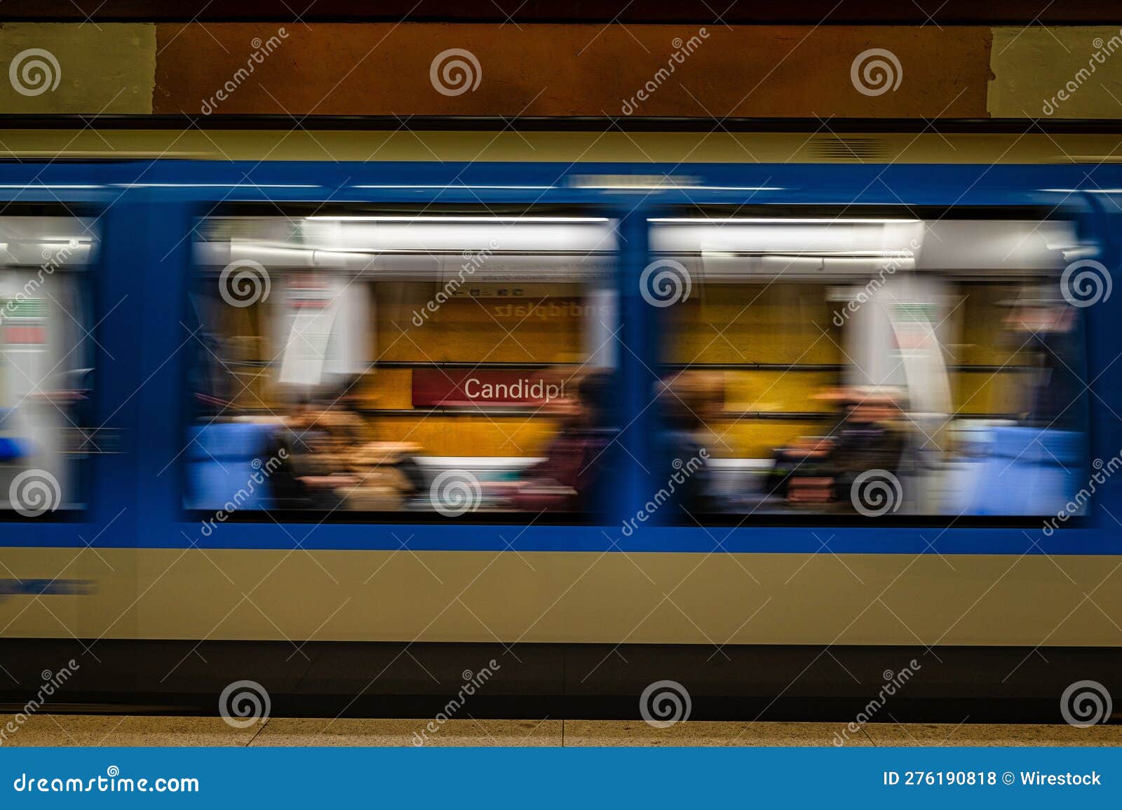 Crowded Train Platform with Passengers Passing a Station in Munich ...