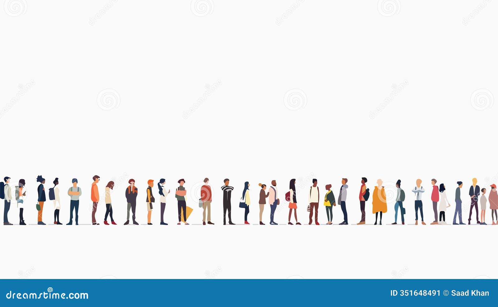 Multitude Of People Deployed As A Seaside Resort. 3D Rendering Stock ...