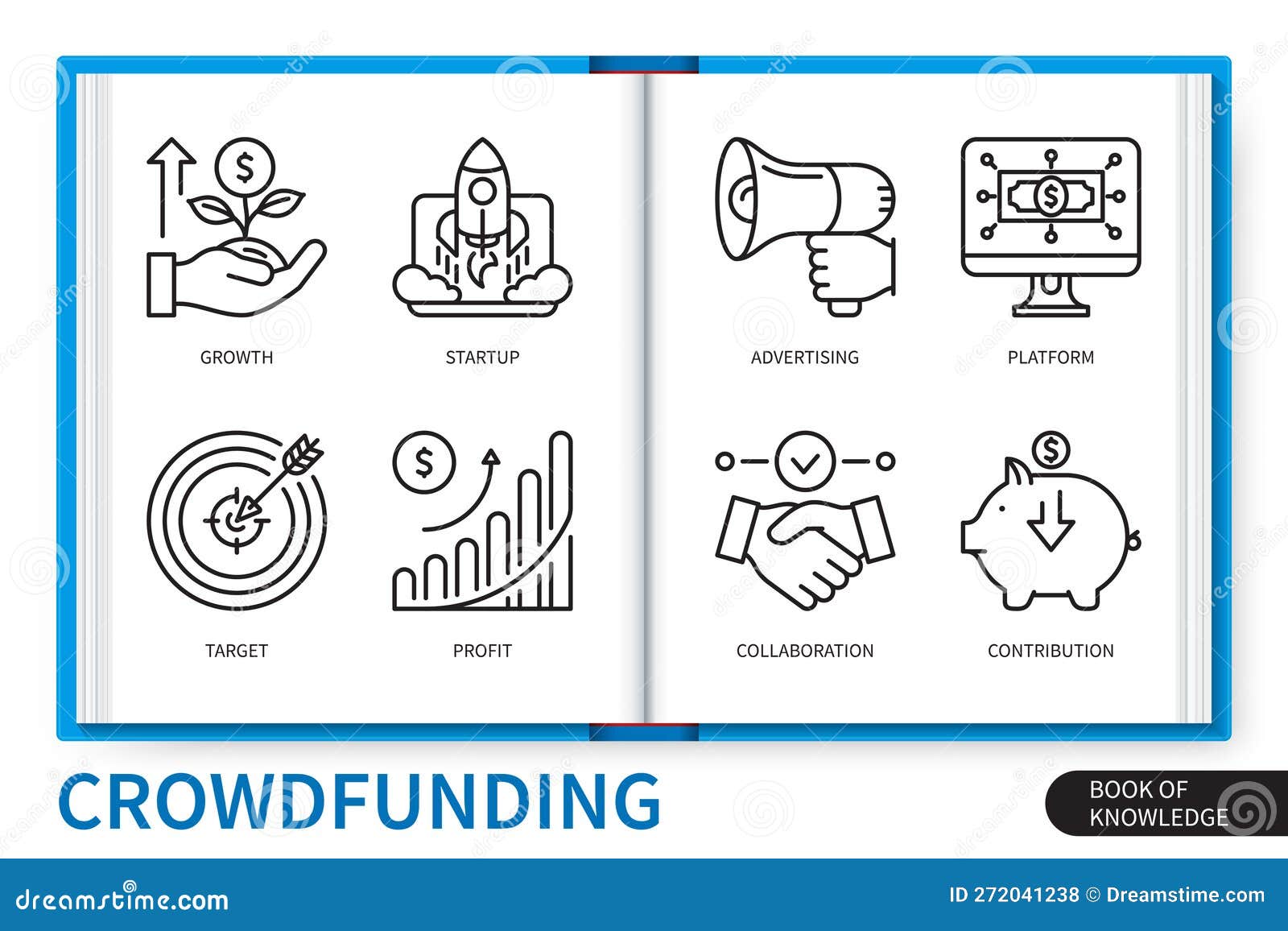 Crowdfunding Infographics Set Cartoon Vector | CartoonDealer.com #60437855