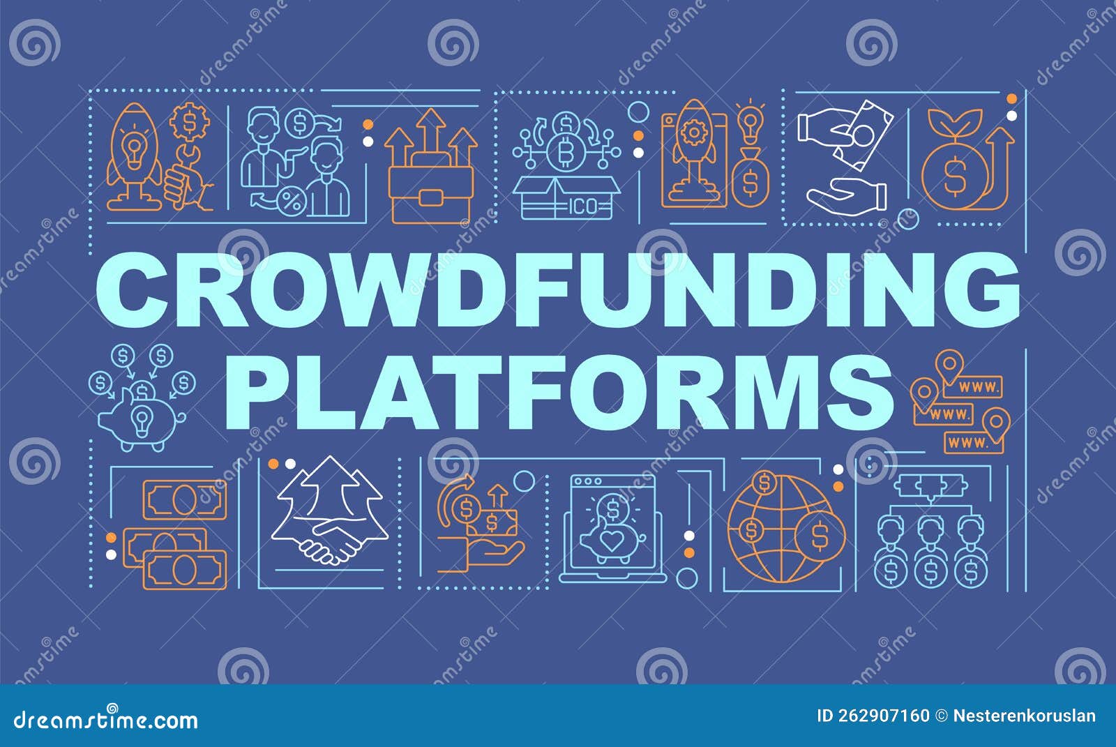 Crowdfunding Platforms Word Concepts Dark Blue Banner Stock ... Crowdfunding Platforms Word Concepts Dark Blue Banner Stock ...