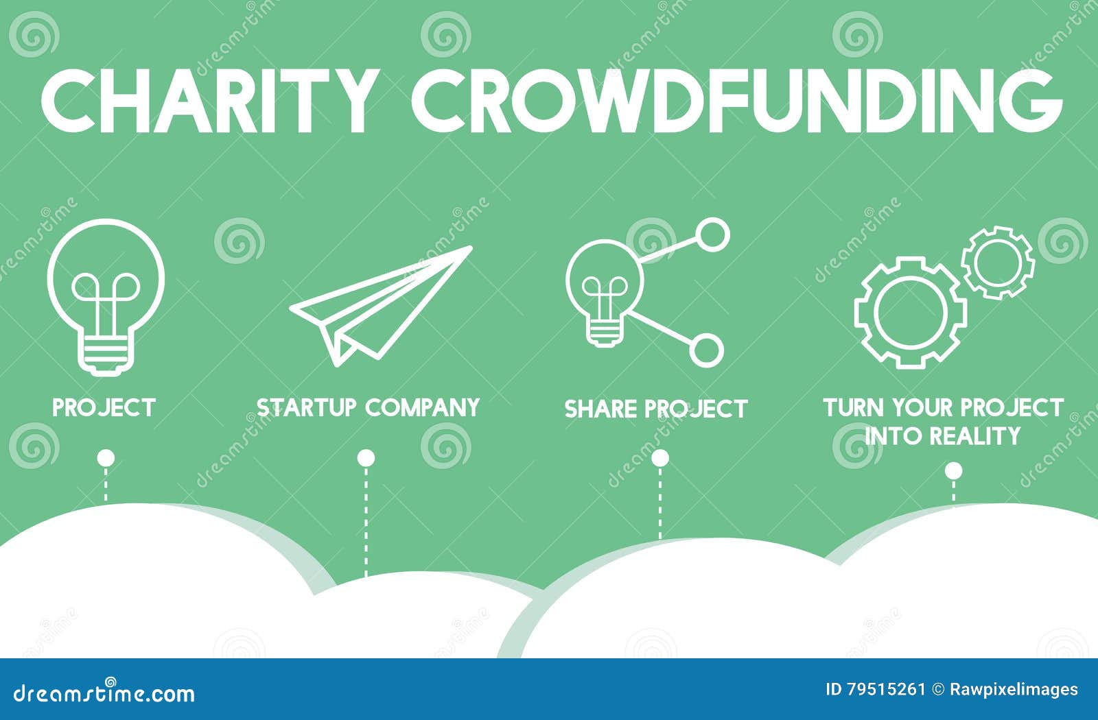 Crowdfunding Startup Business Crowdsourcing Cooperation Graphic Stock ...