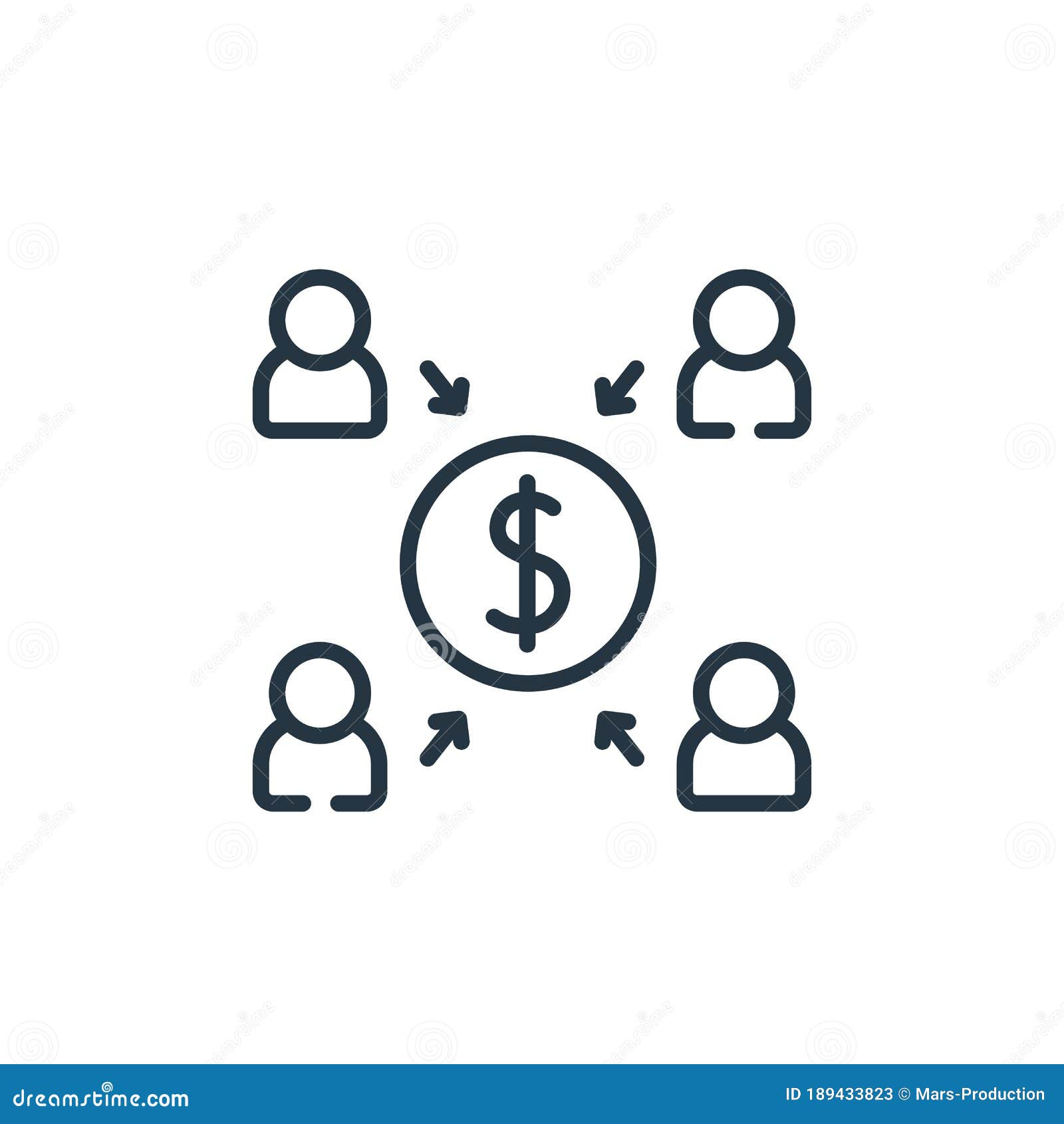 Crowdfunding Vector Icon Isolated on White Background. Outline, Thin ...