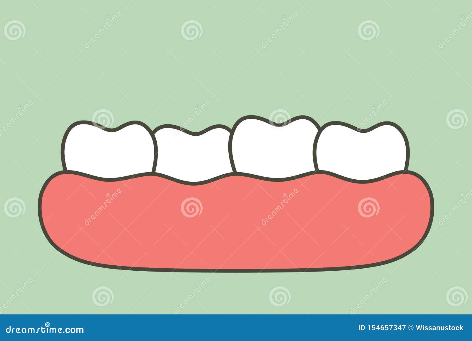 Crowding Tooth, Cartoon Character. Vector Illustration | CartoonDealer ...