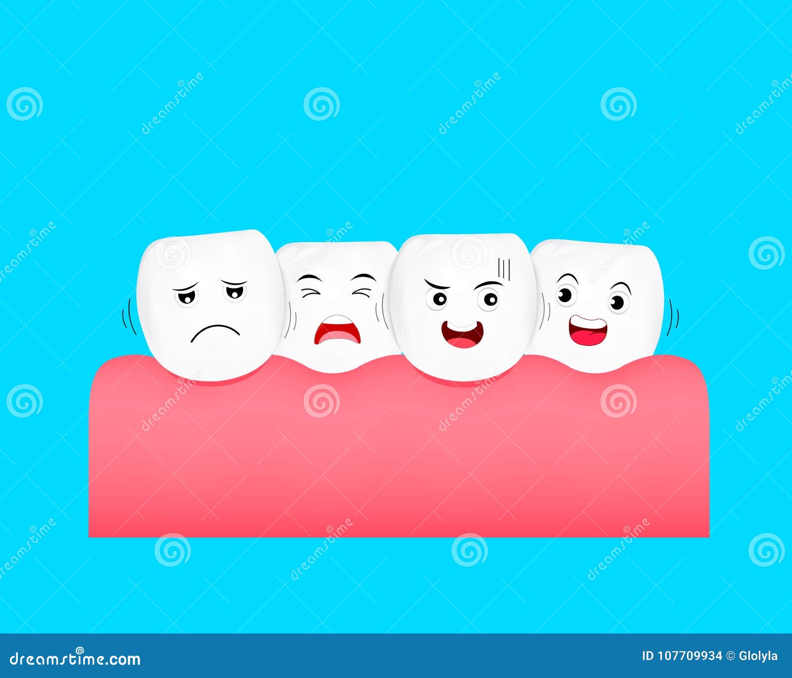 Crowding Tooth, Cartoon Character. Vector Illustration | CartoonDealer ...