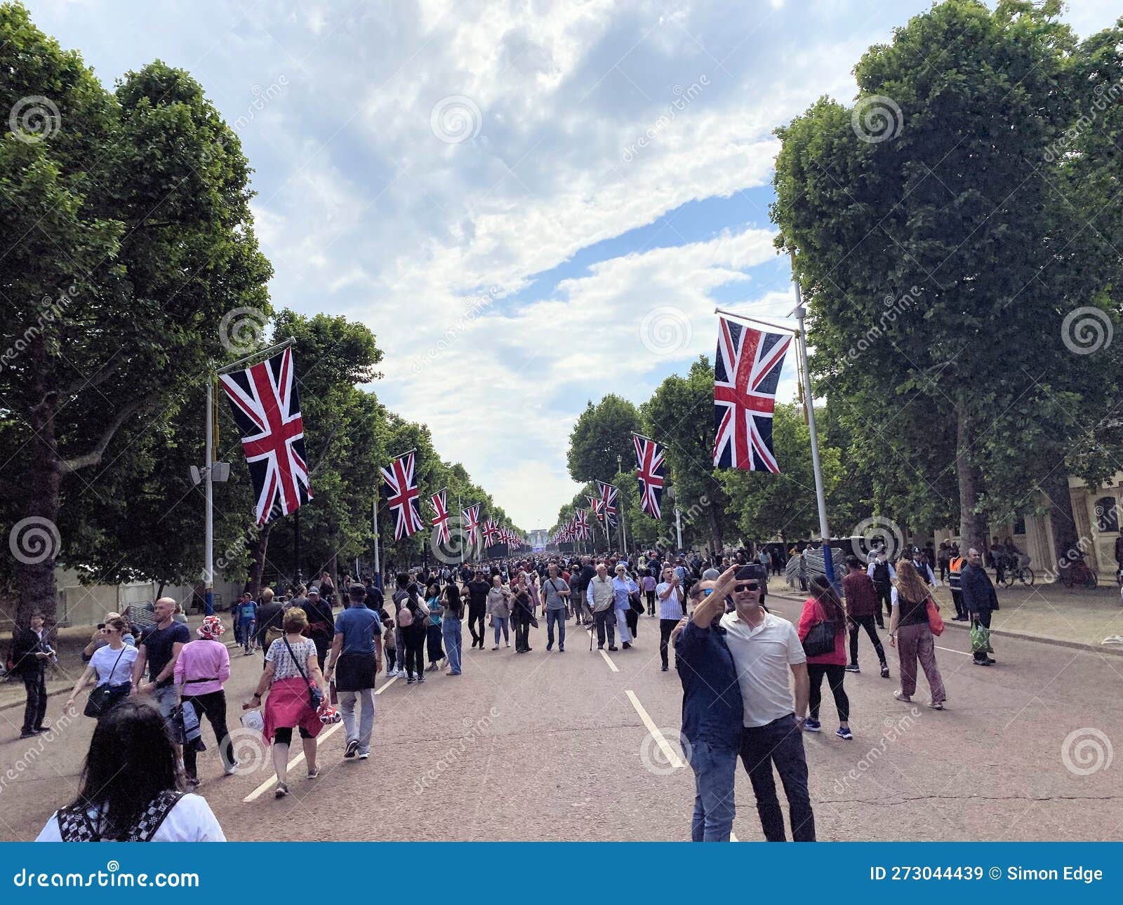 Crowds Gathering on the Mall in London Editorial Stock Image - Image of ...