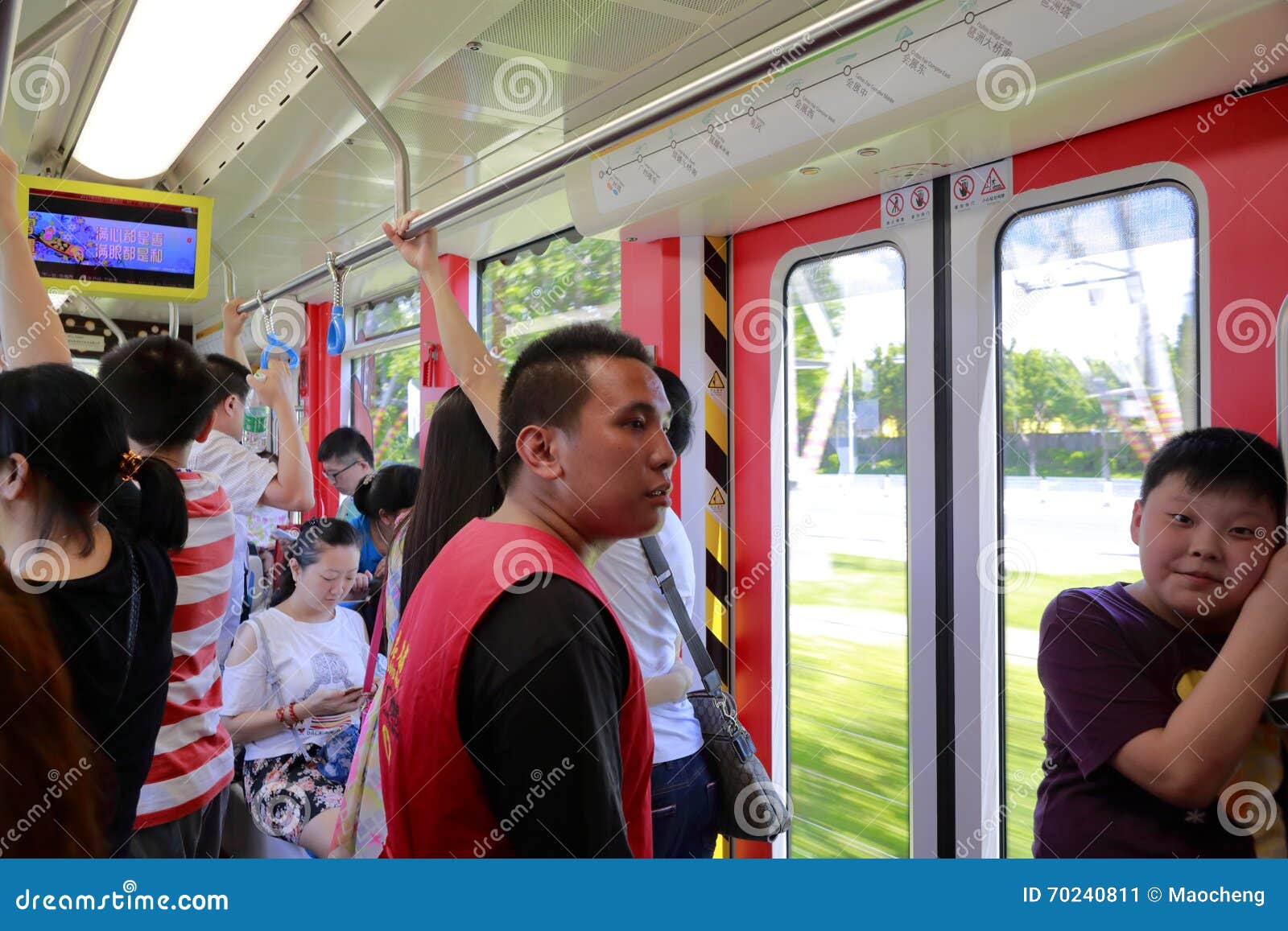 Crowds in Light Rail Train Compartment Editorial Photo - Image of ...
