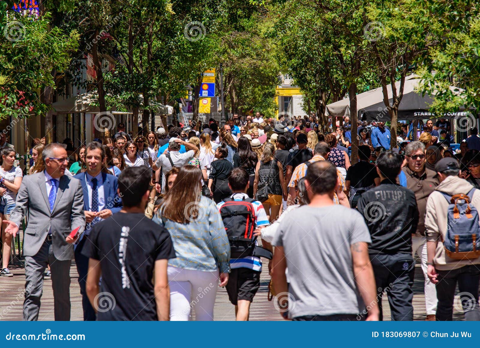 Crowds of People on the Street in Madrid, Spain Editorial Photography ...