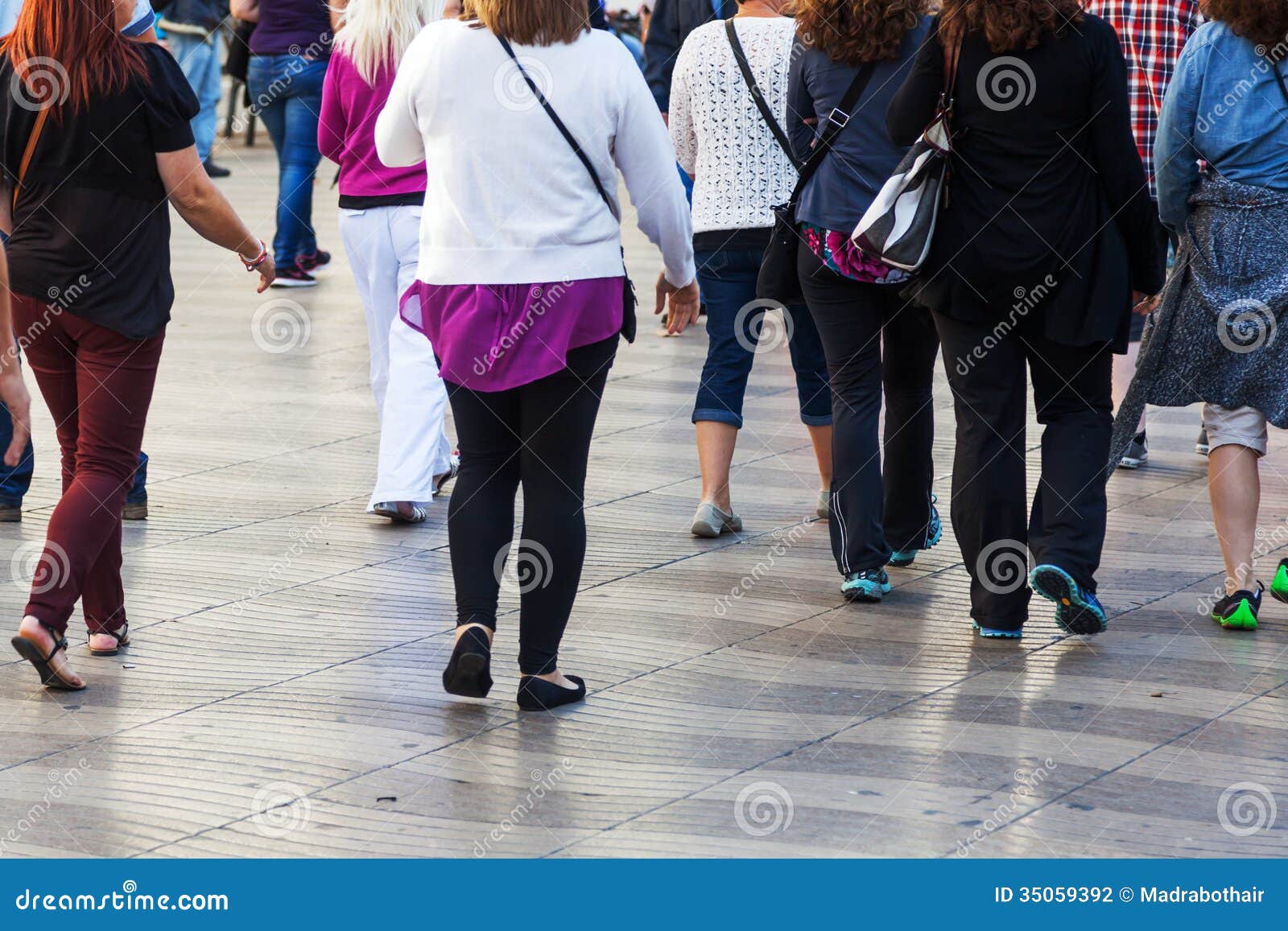 Crowds of People on the Strolling Promenade Stock Photo - Image of feet ...