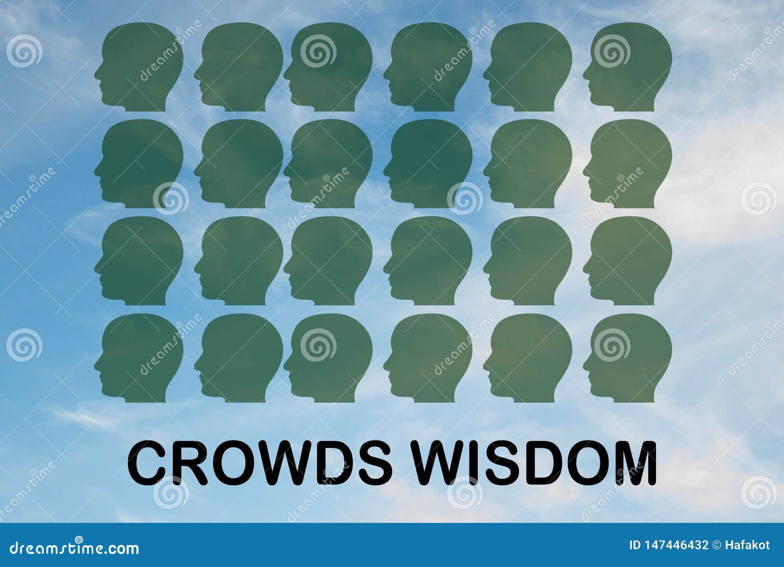 CROWDS WISDOM concept stock illustration. Illustration of communication ...