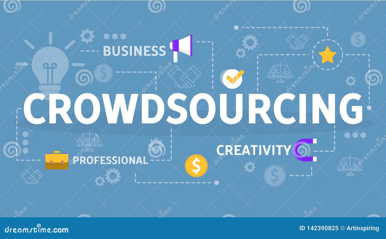 Crowdsourcing Concept. Global Team Sharing Idea in Stock Vector ...