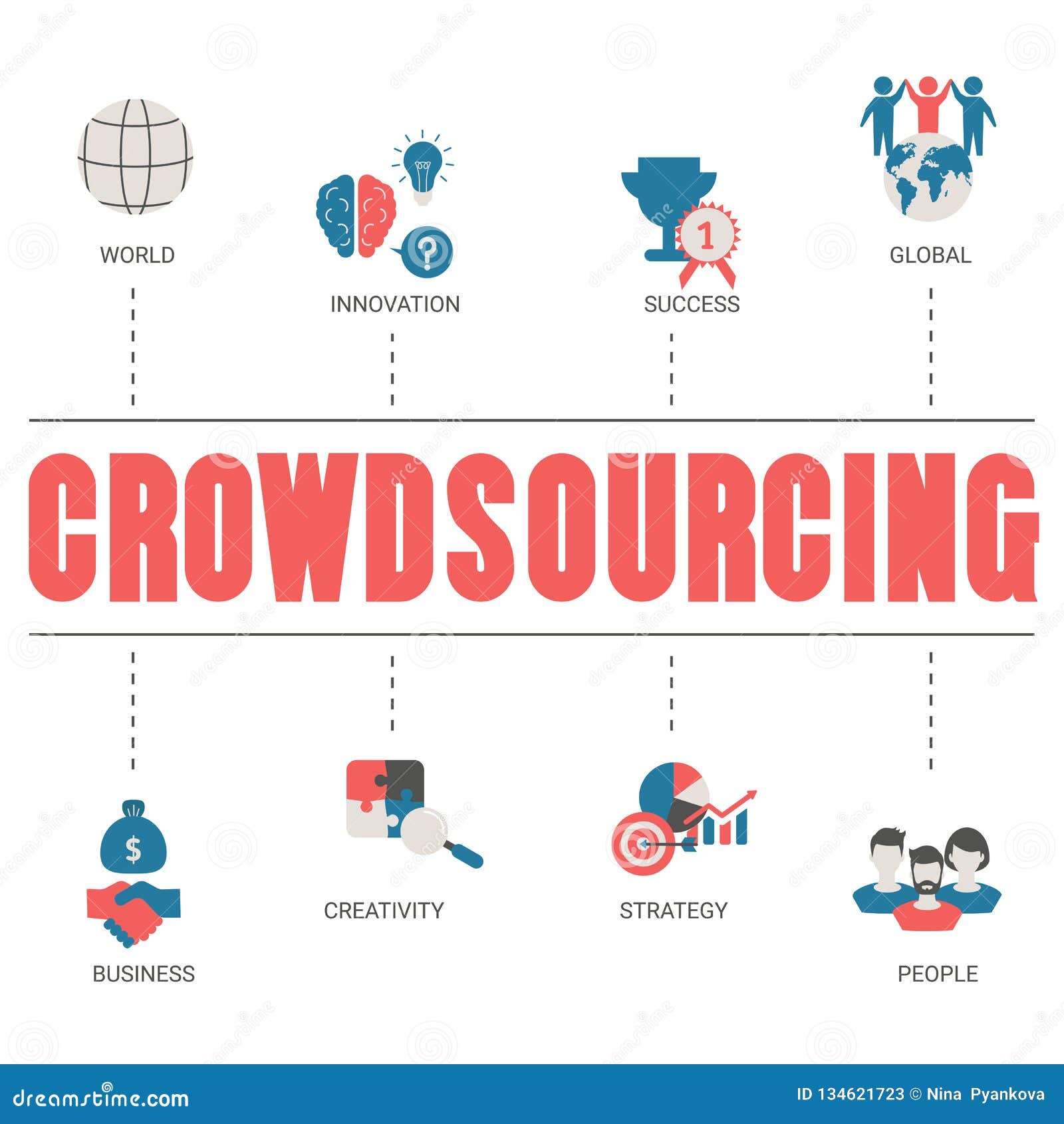 Crowdsourcing Design Concept Stock Vector - Illustration of ...