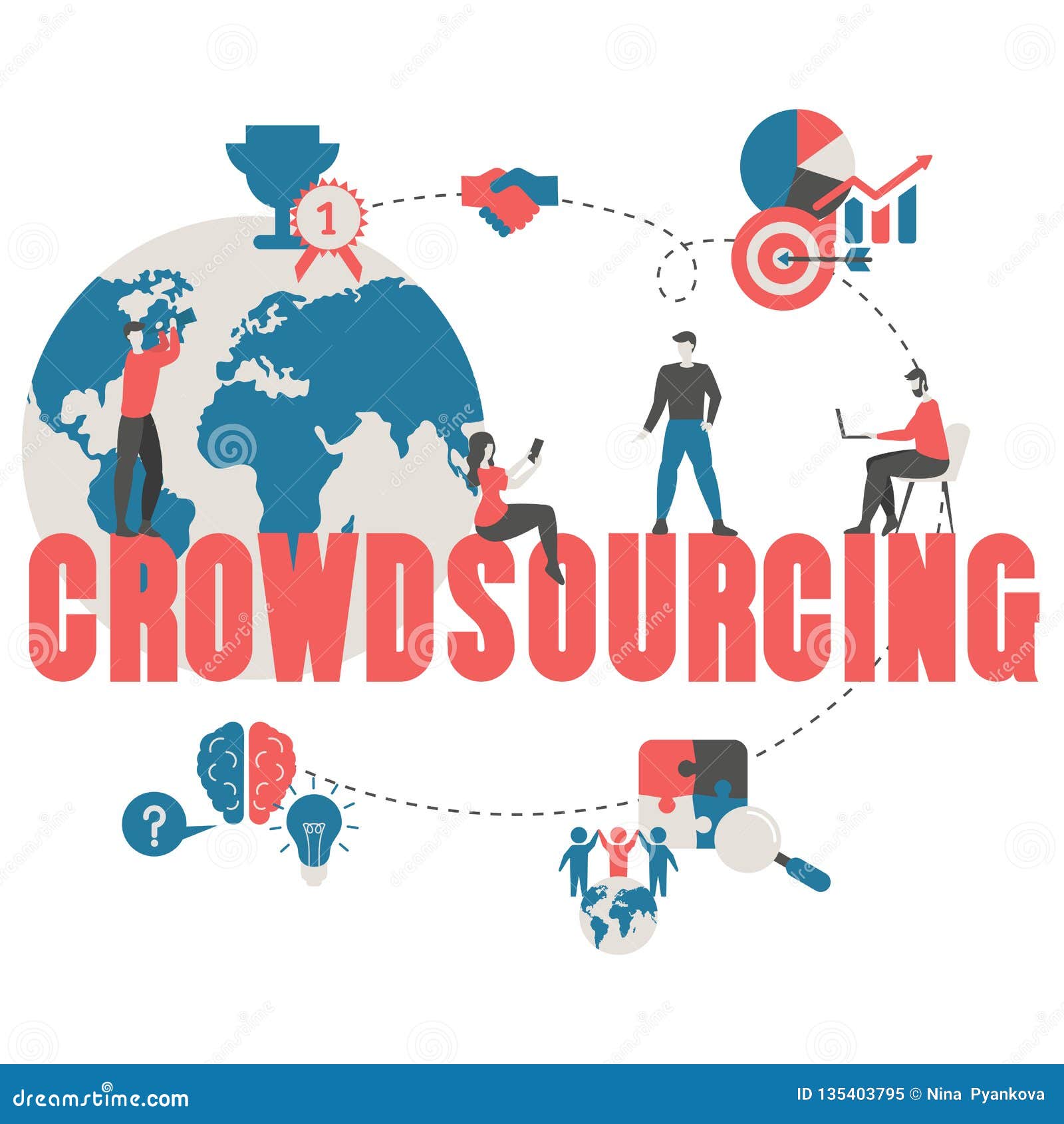 Crowdsourcing Design Concept Stock Vector - Illustration of element ...