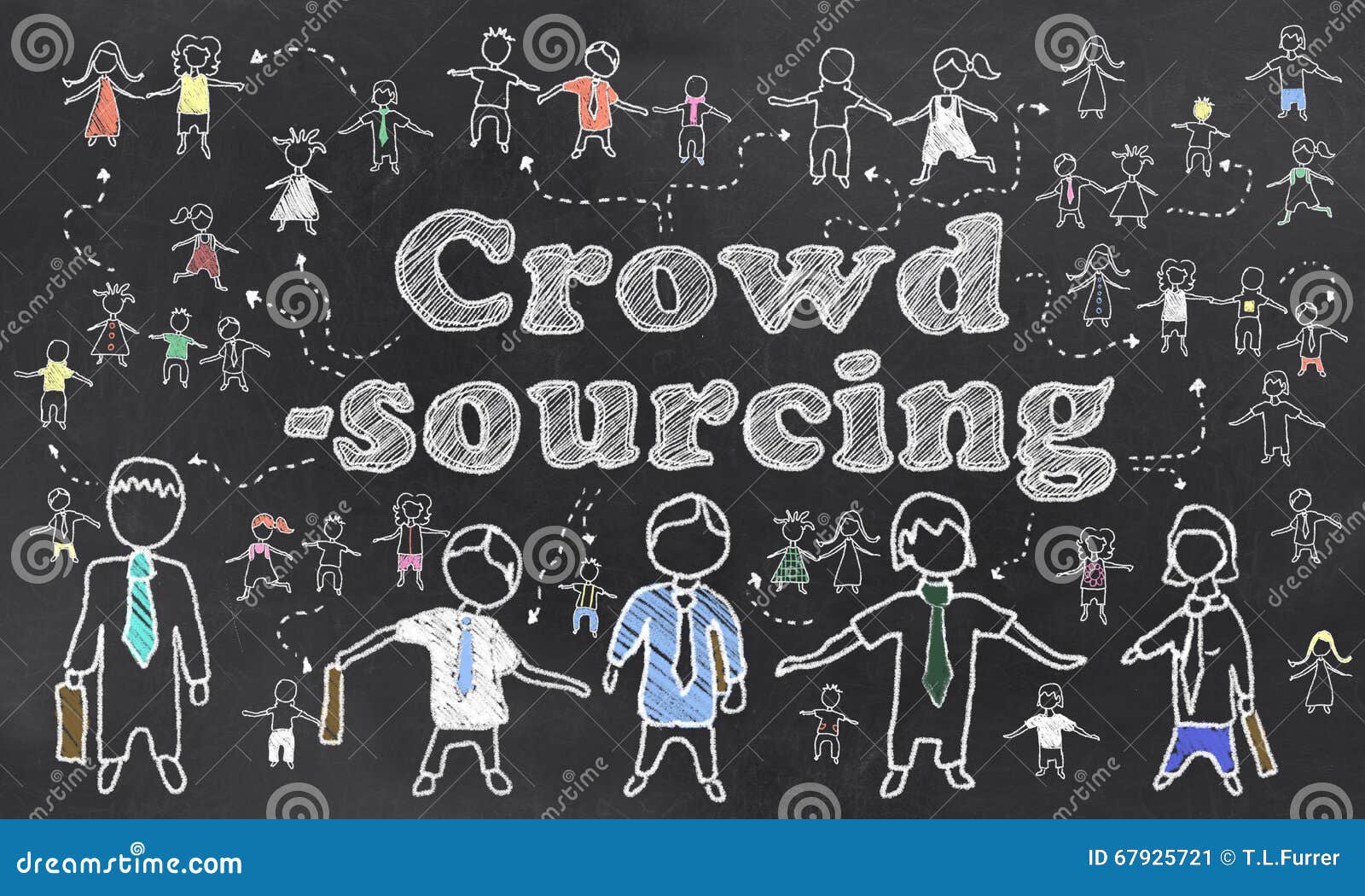 Crowdsourcing Illustrated on Blackboard Stock Illustration ...