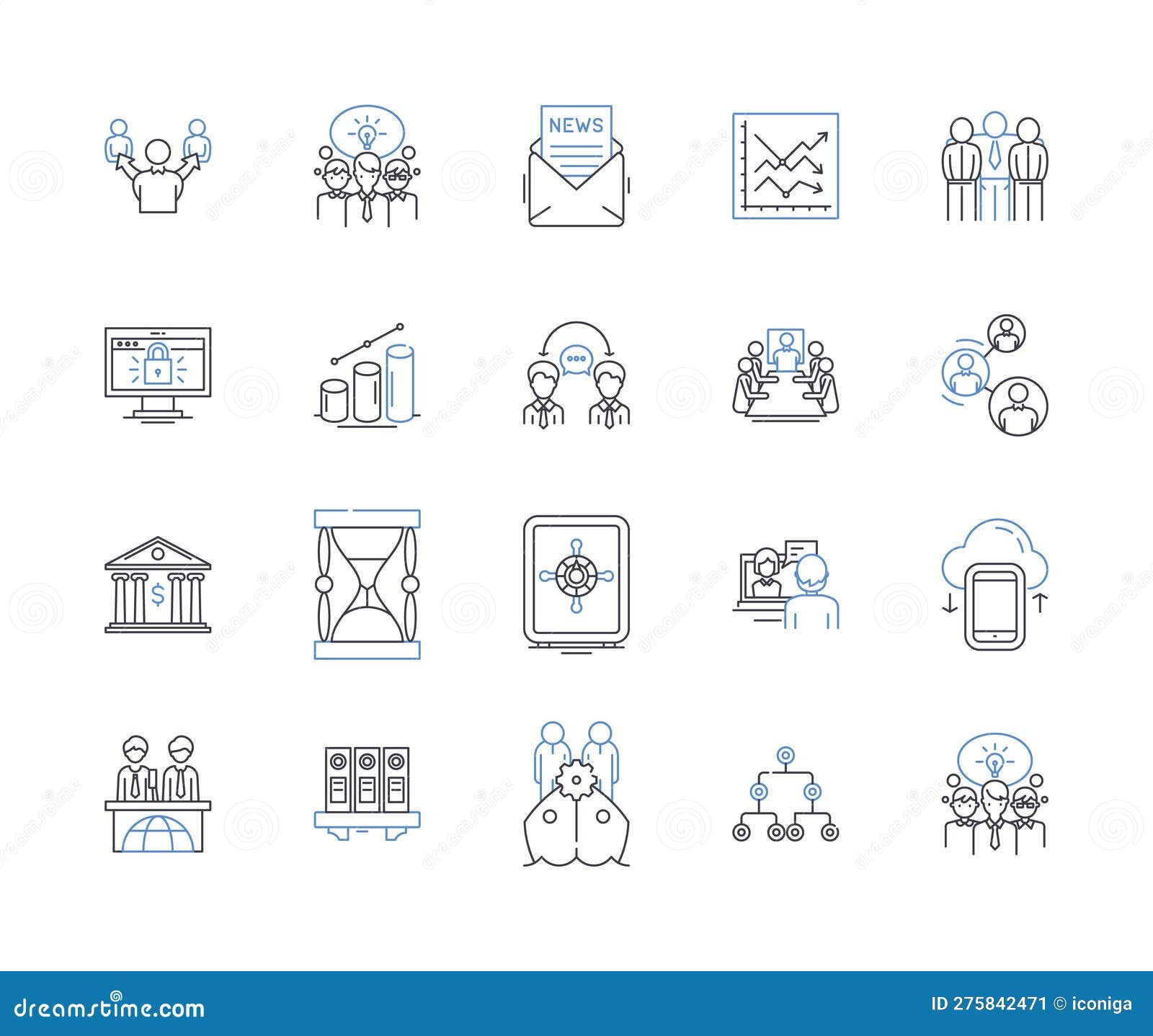 Crowdsourcing Line Icons Collection. Innovation, Collaboration ...